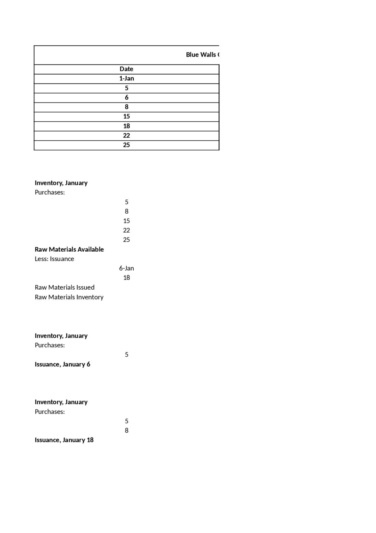 Costing Answer Keys Docsity