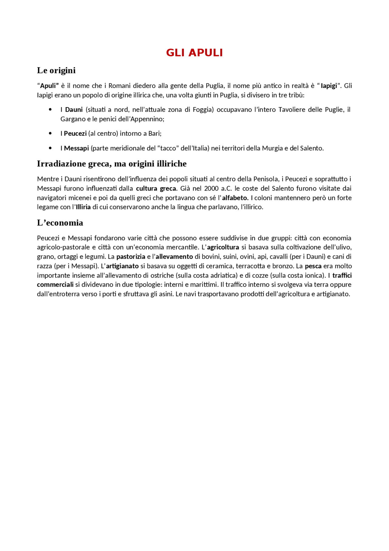 Il popolo degli apuli - Docsity