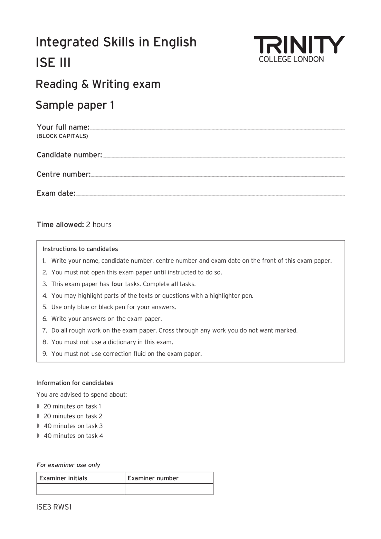 Examen nivel c1 ingles Cambridge - Docsity