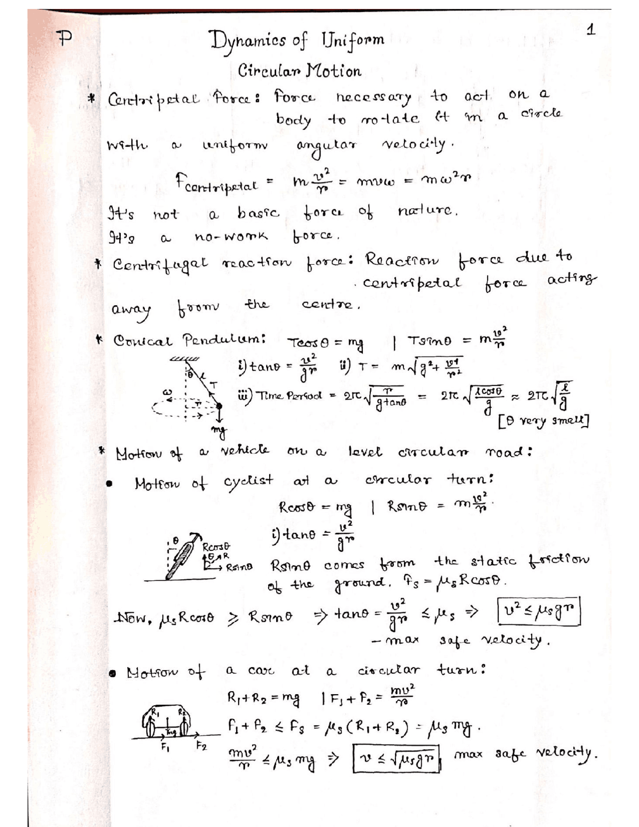 Circular Motion - A Brief for JEE Aspirants - Docsity