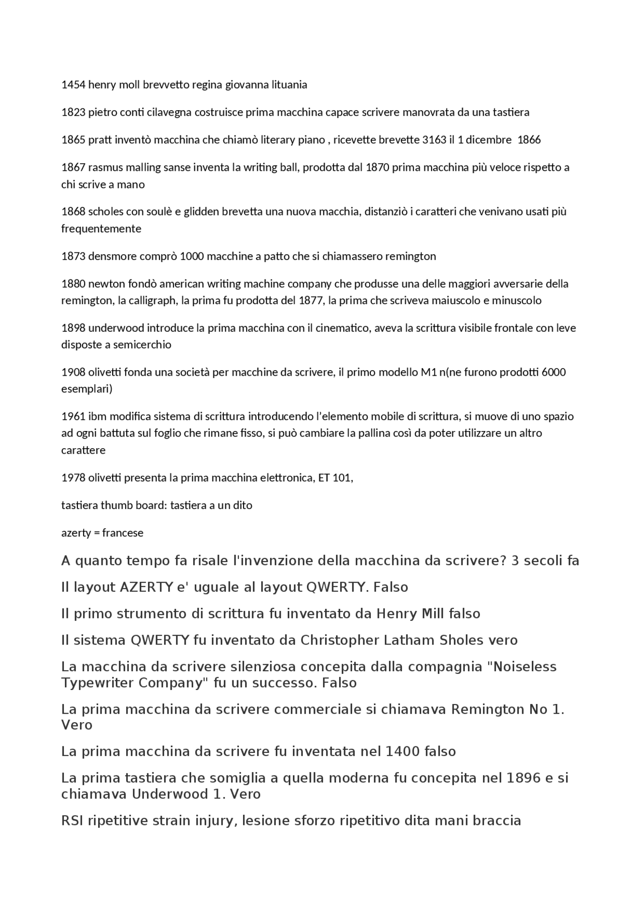 Domande & risposte Dattilografia Eirsaf ATA 1punto - Docsity