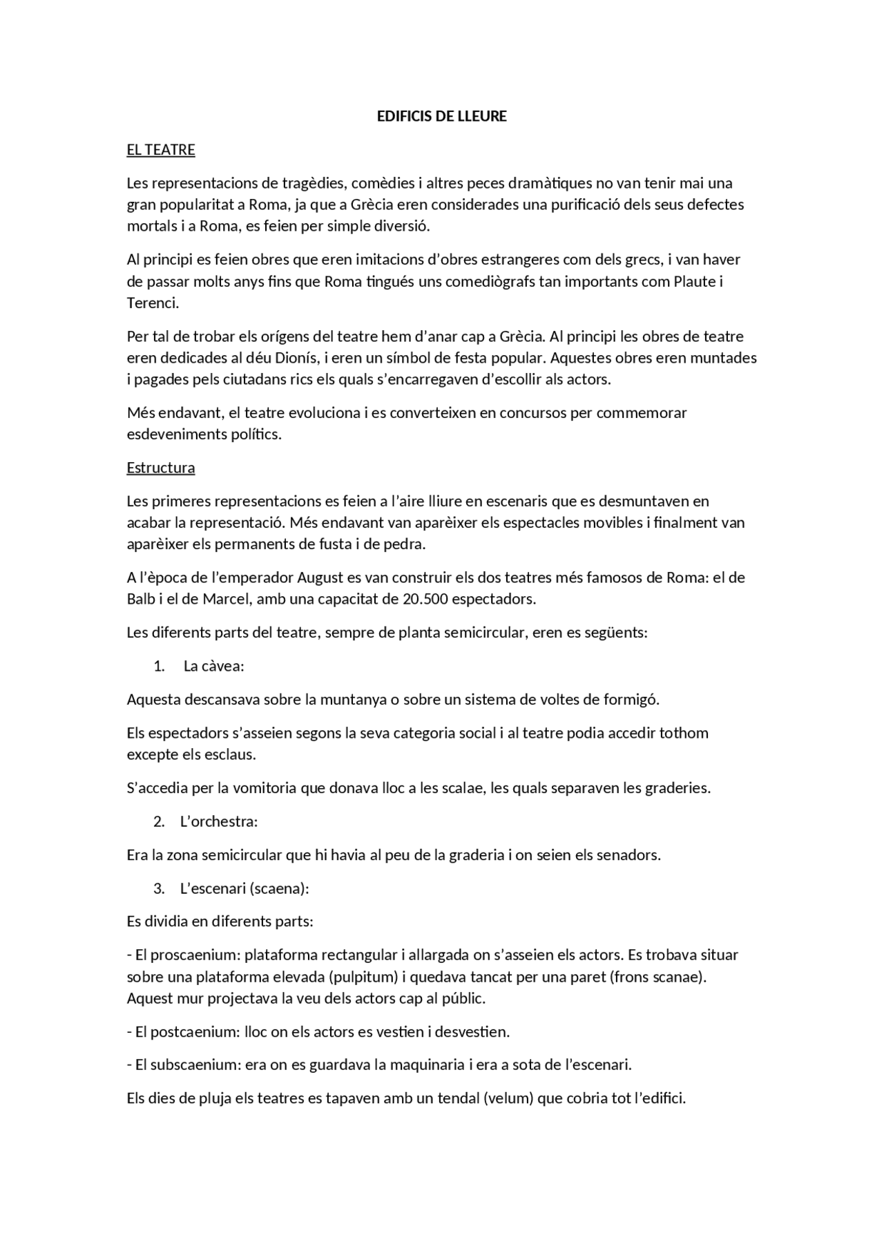 Edificis De Lleure De Selectivitat De Llatí Docsity