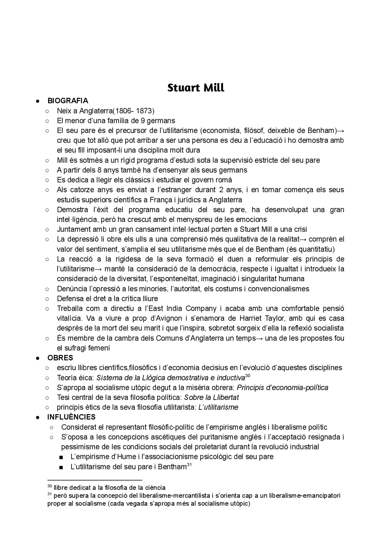 Apunts de stuart mill - Docsity