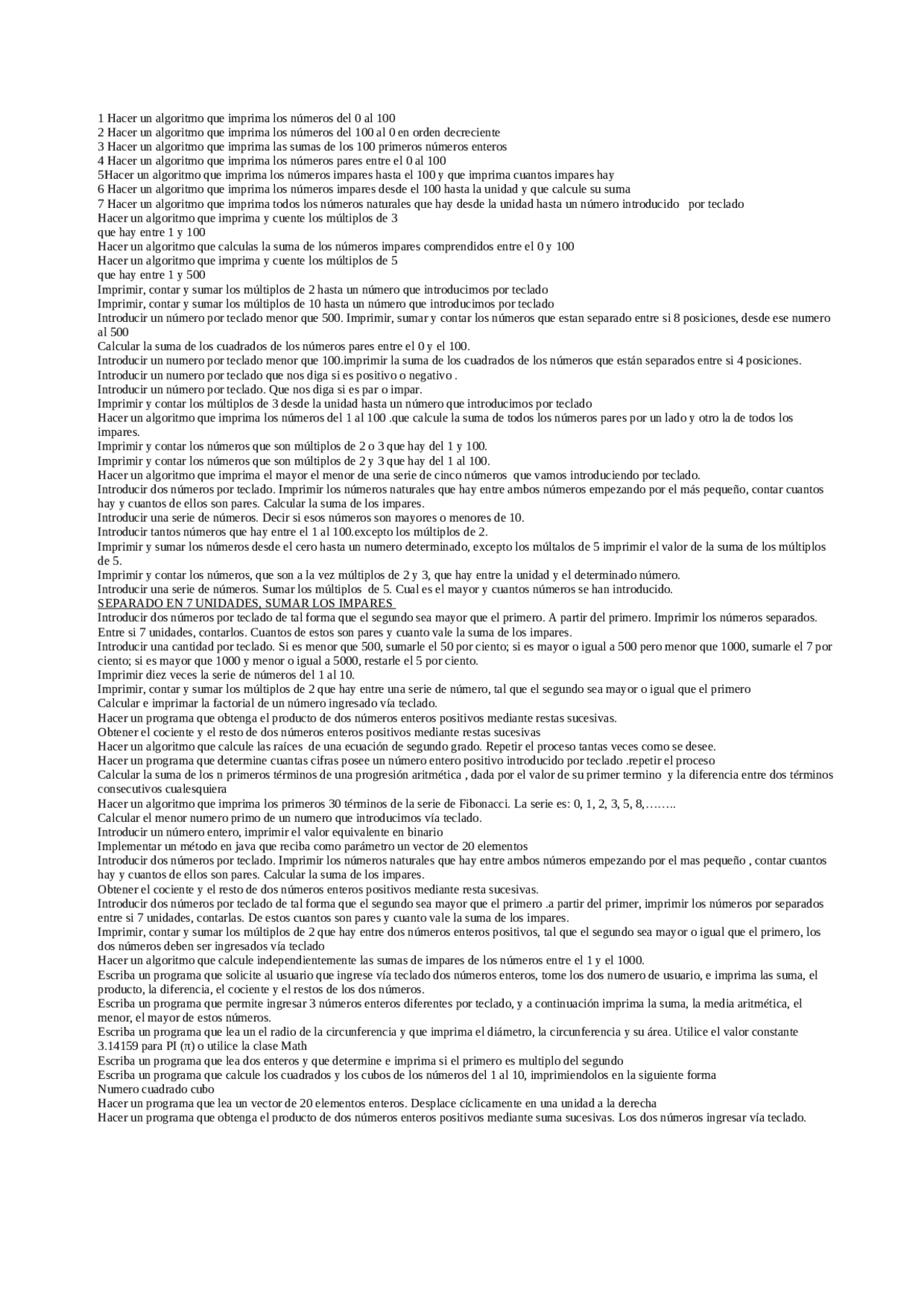 Ejercicios De Algoritmo Para Practicar Ejercicios De Algoritmos Y