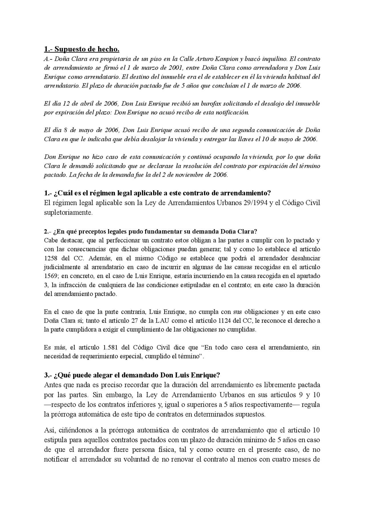 Práctica De Derecho Civil Docsity
