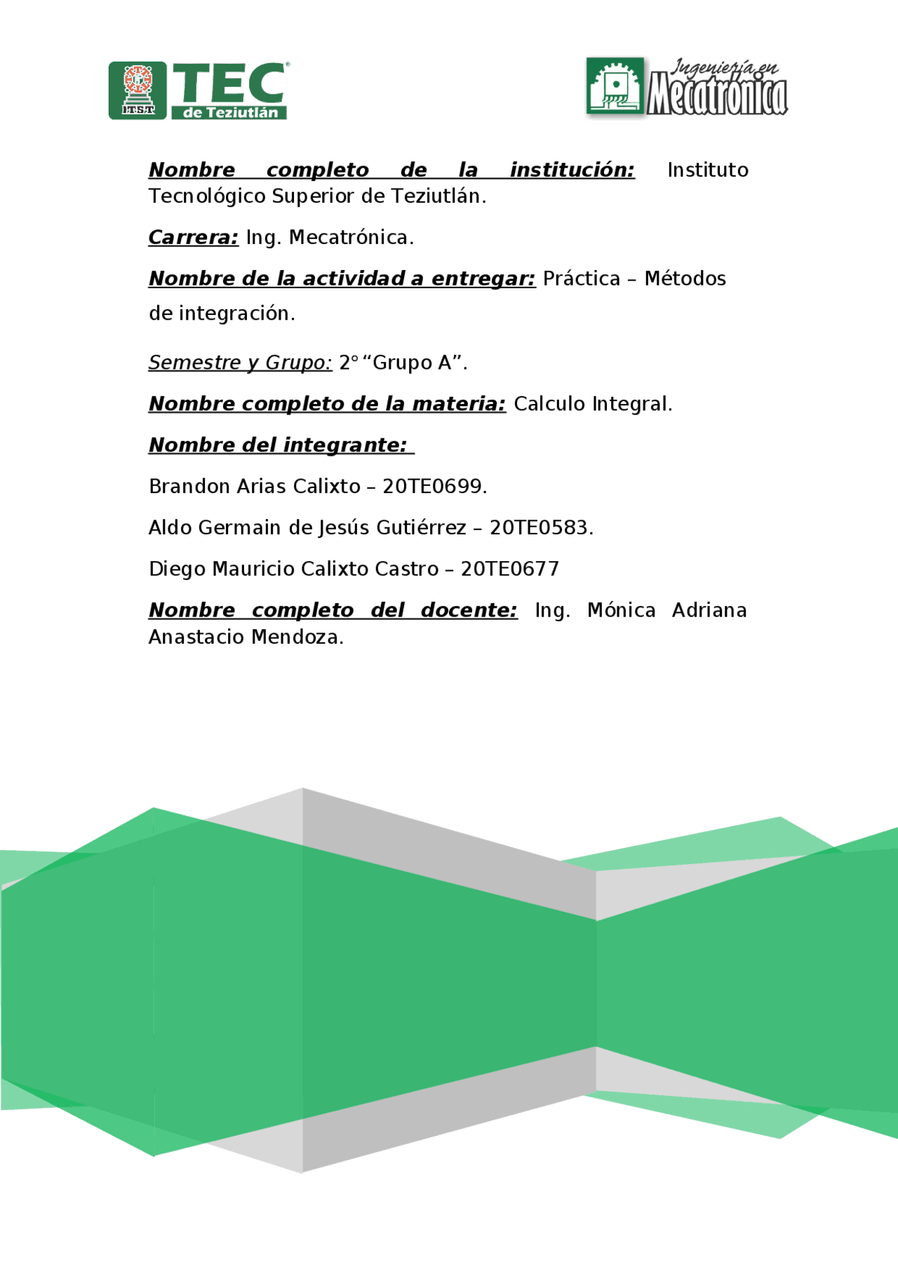 Metodos De Integracion Docsity