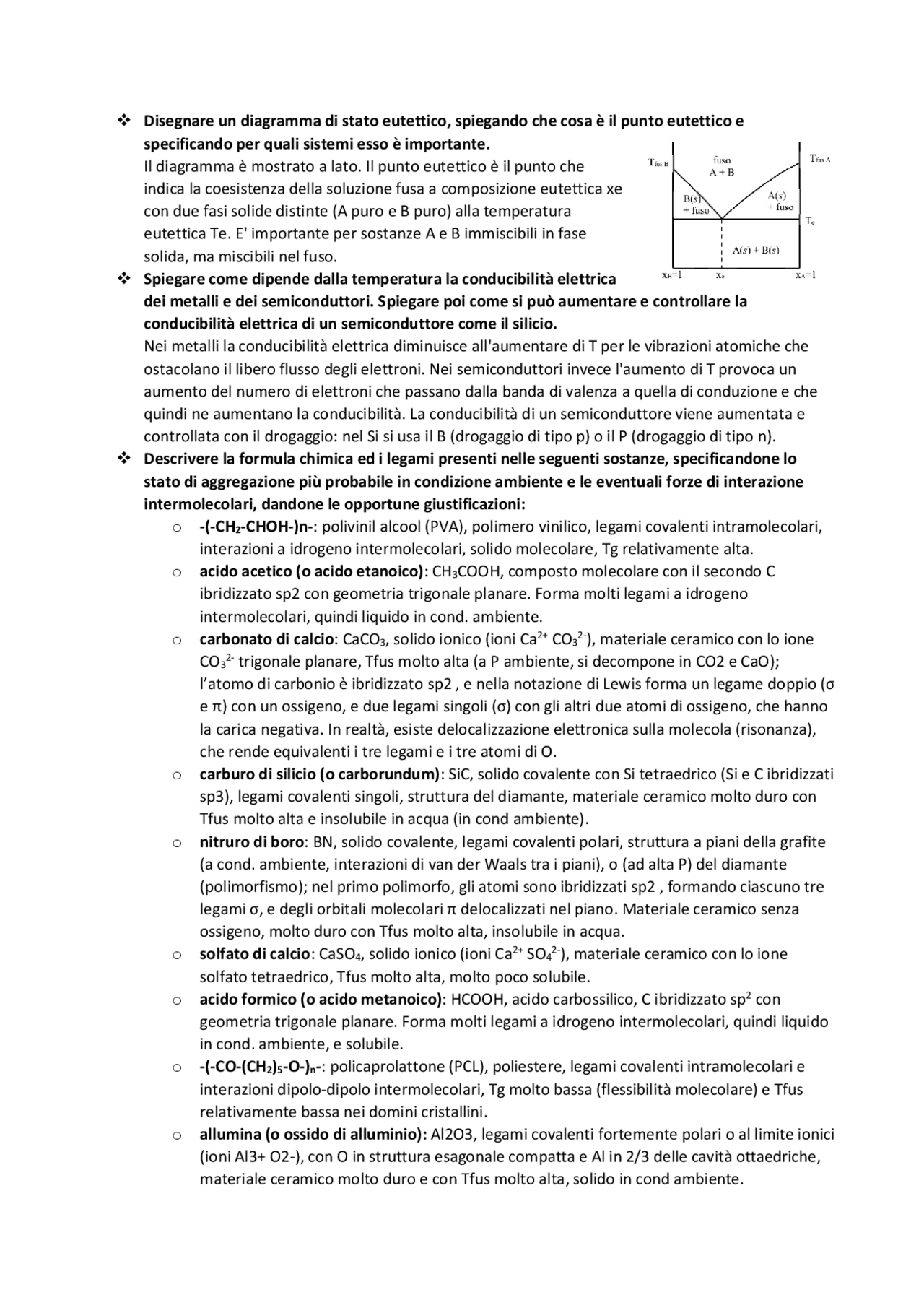 Domande Temi Desame Passati Introduzione Scienza Dei Materiali Docsity