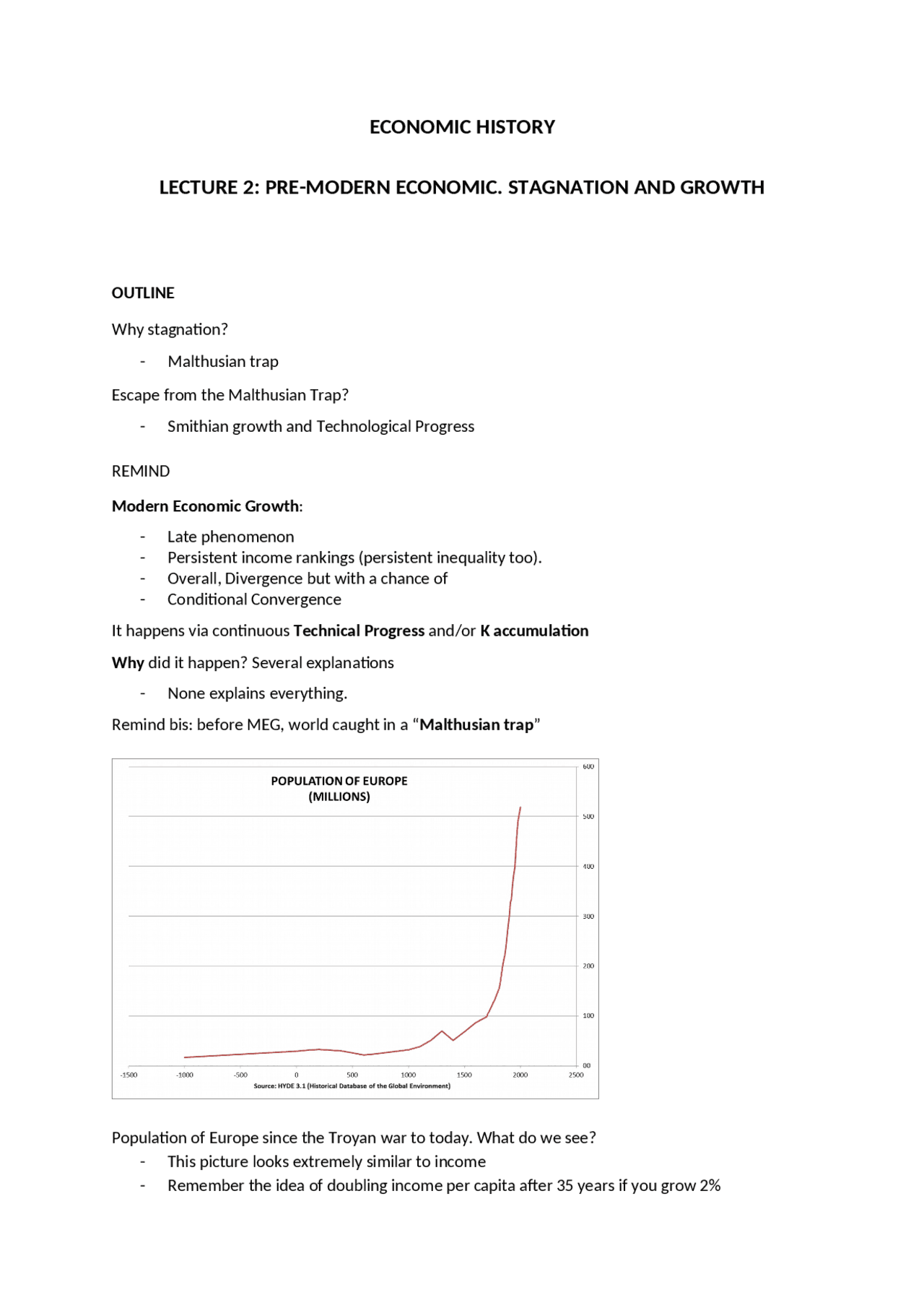 Economic History Clases Magistrales - Docsity