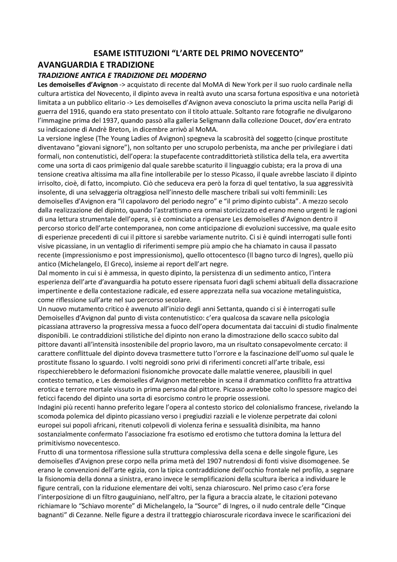 RIASSUNTO DEL LIBRO "L'ARTE DEL PRIMO 900" DI ROVATI - Docsity