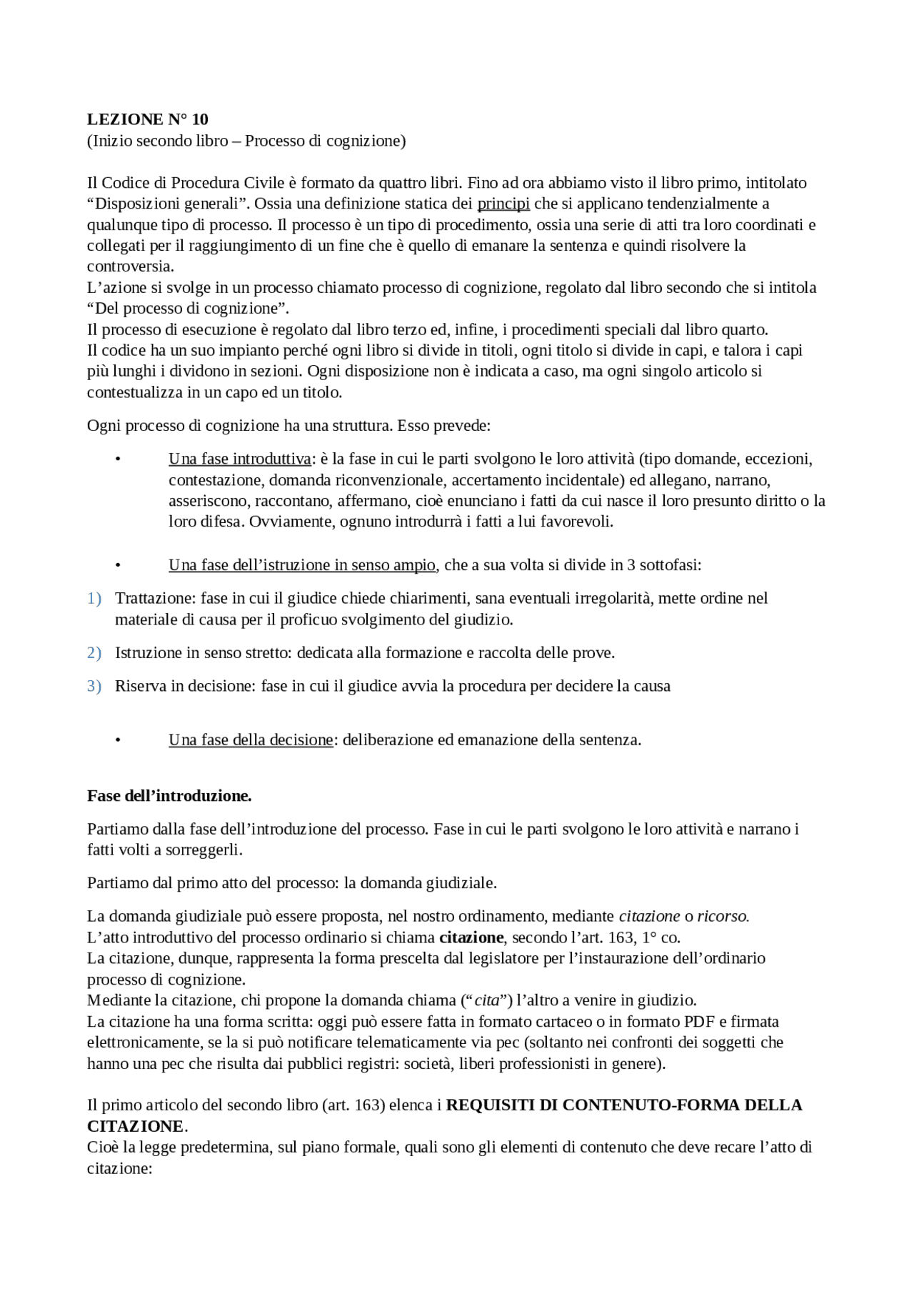 Processo Di Cognizione Docsity