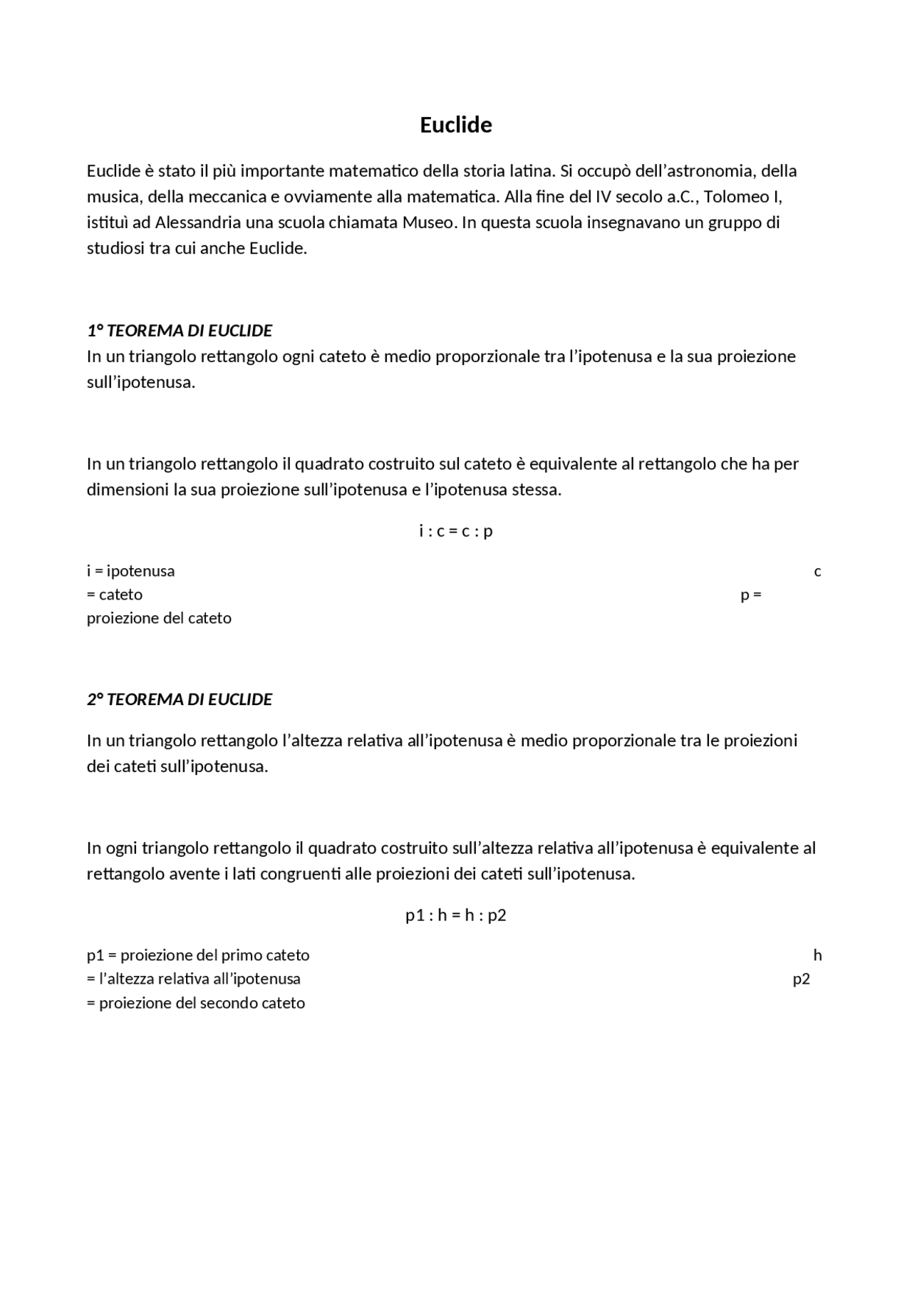 Euclide E Fibonacci Sintesi Docsity