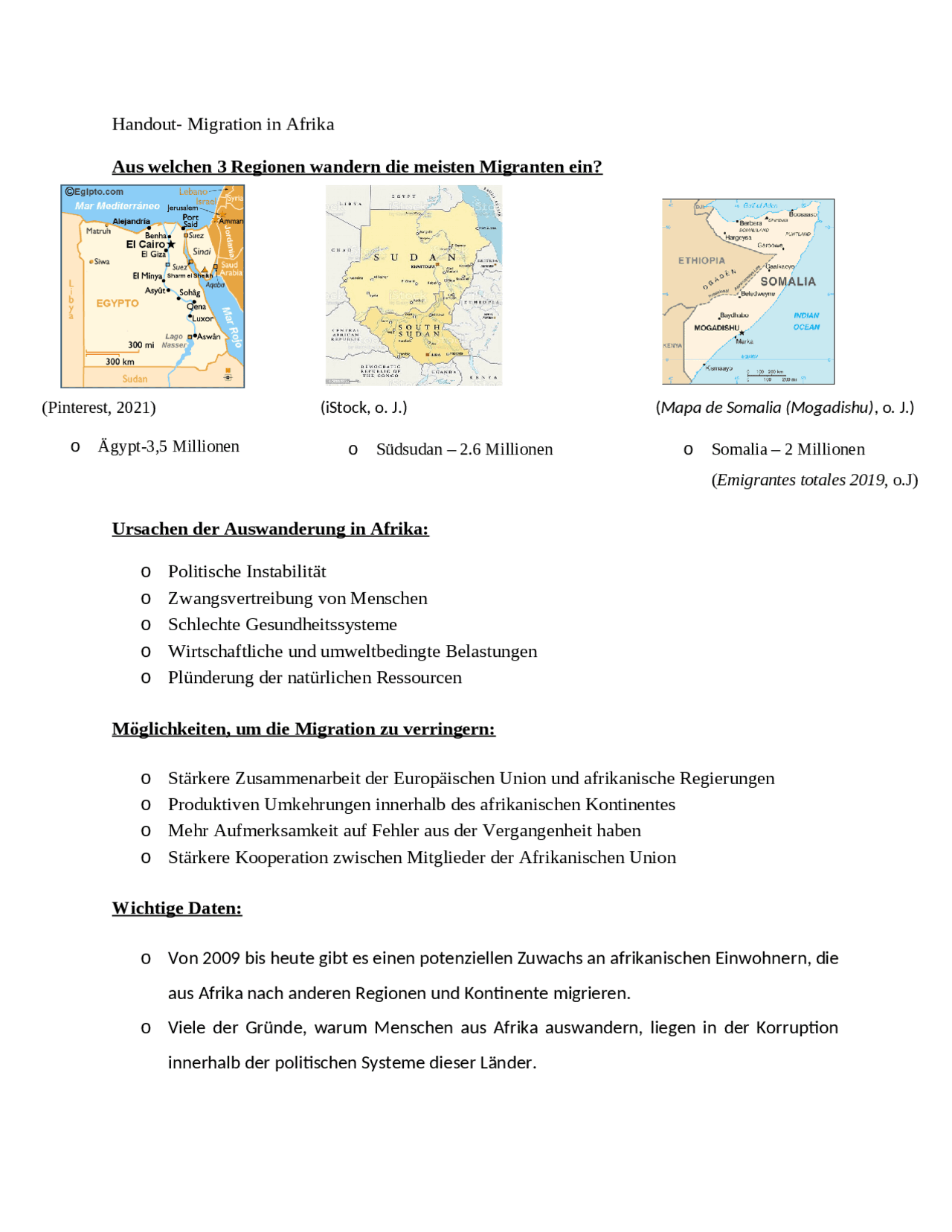 Handout Afrika Migration - Docsity