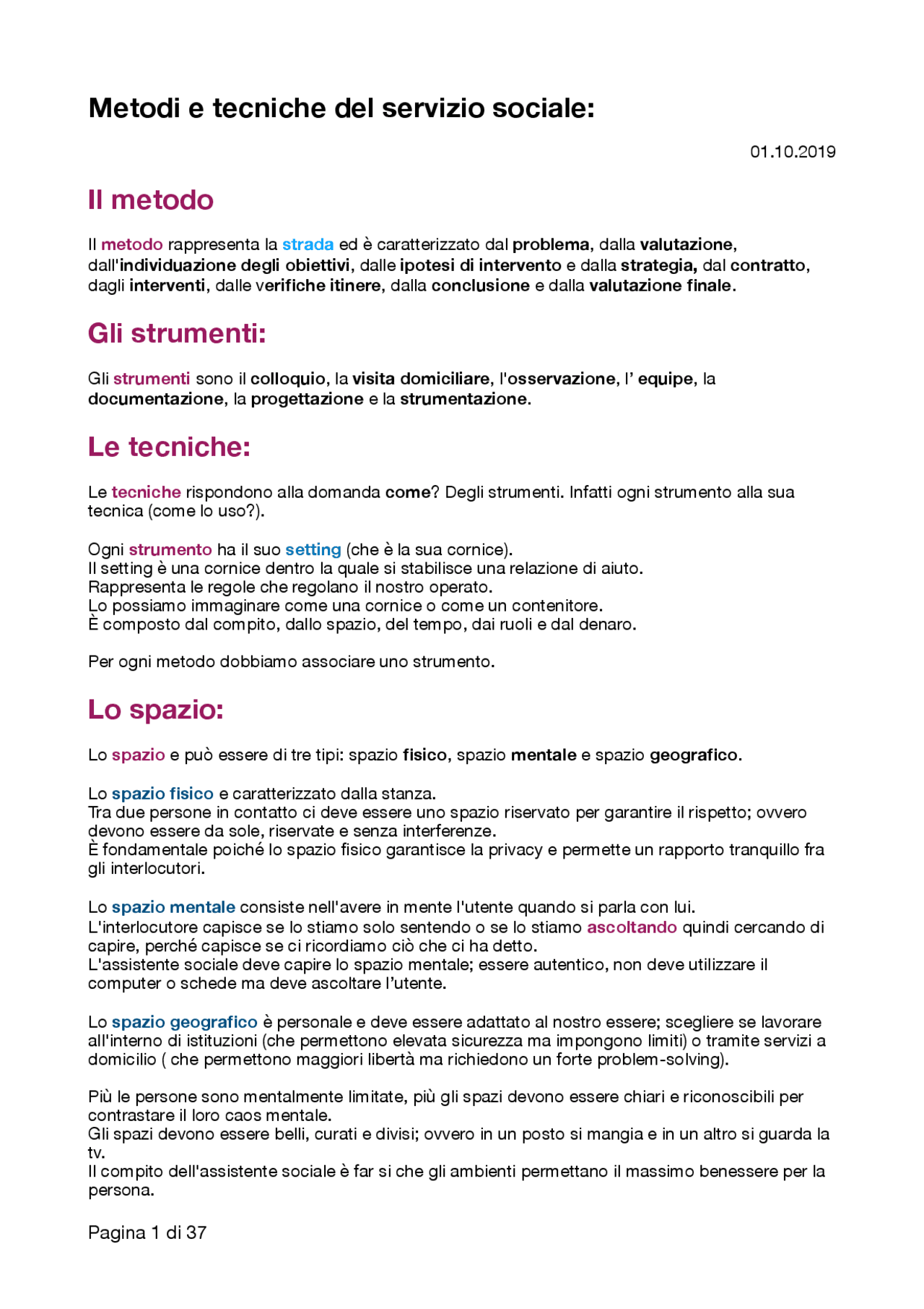 Appunti Di Metodi E Tecniche 1 Docsity