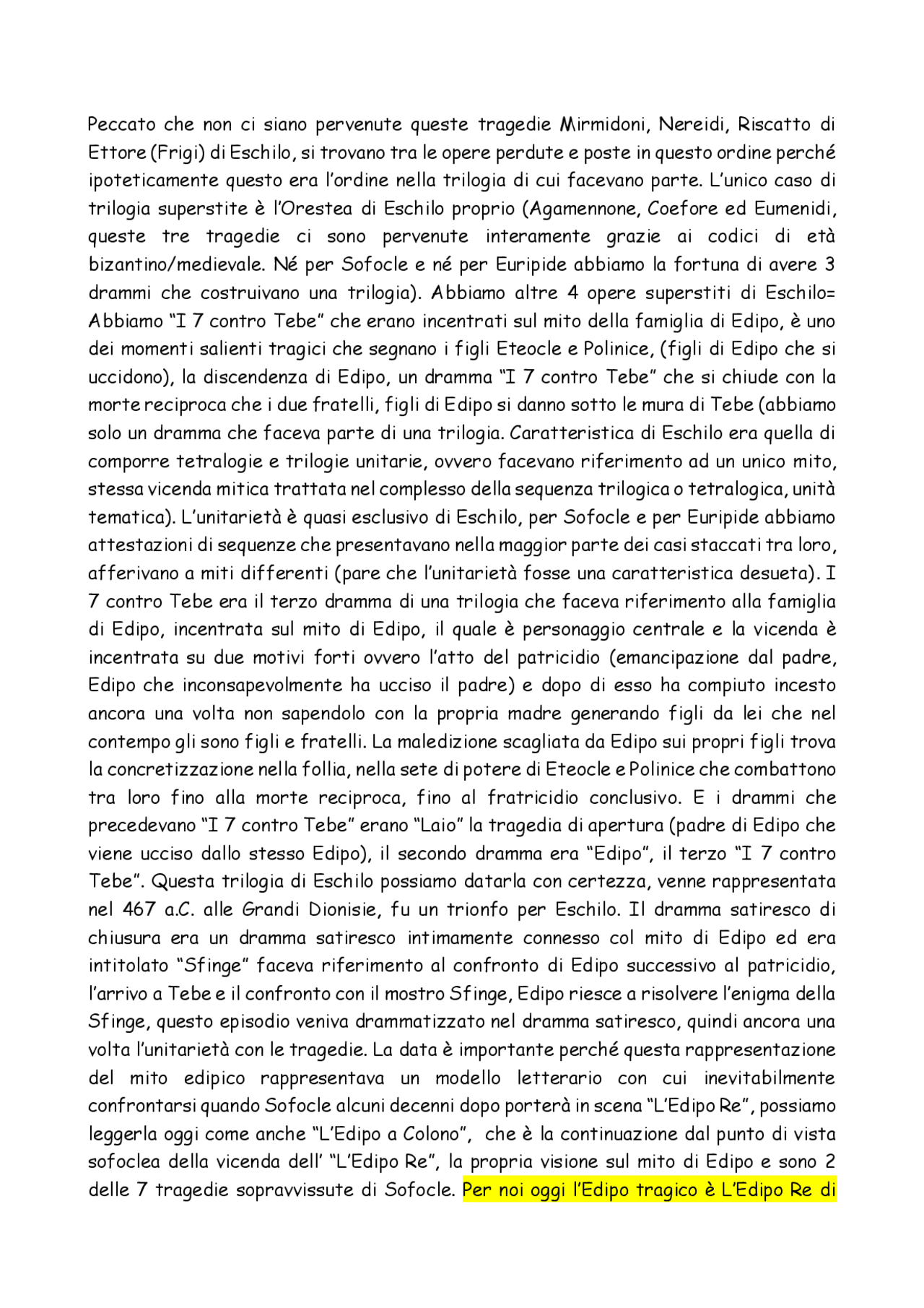Trilogia Eschilo Completa Docsity