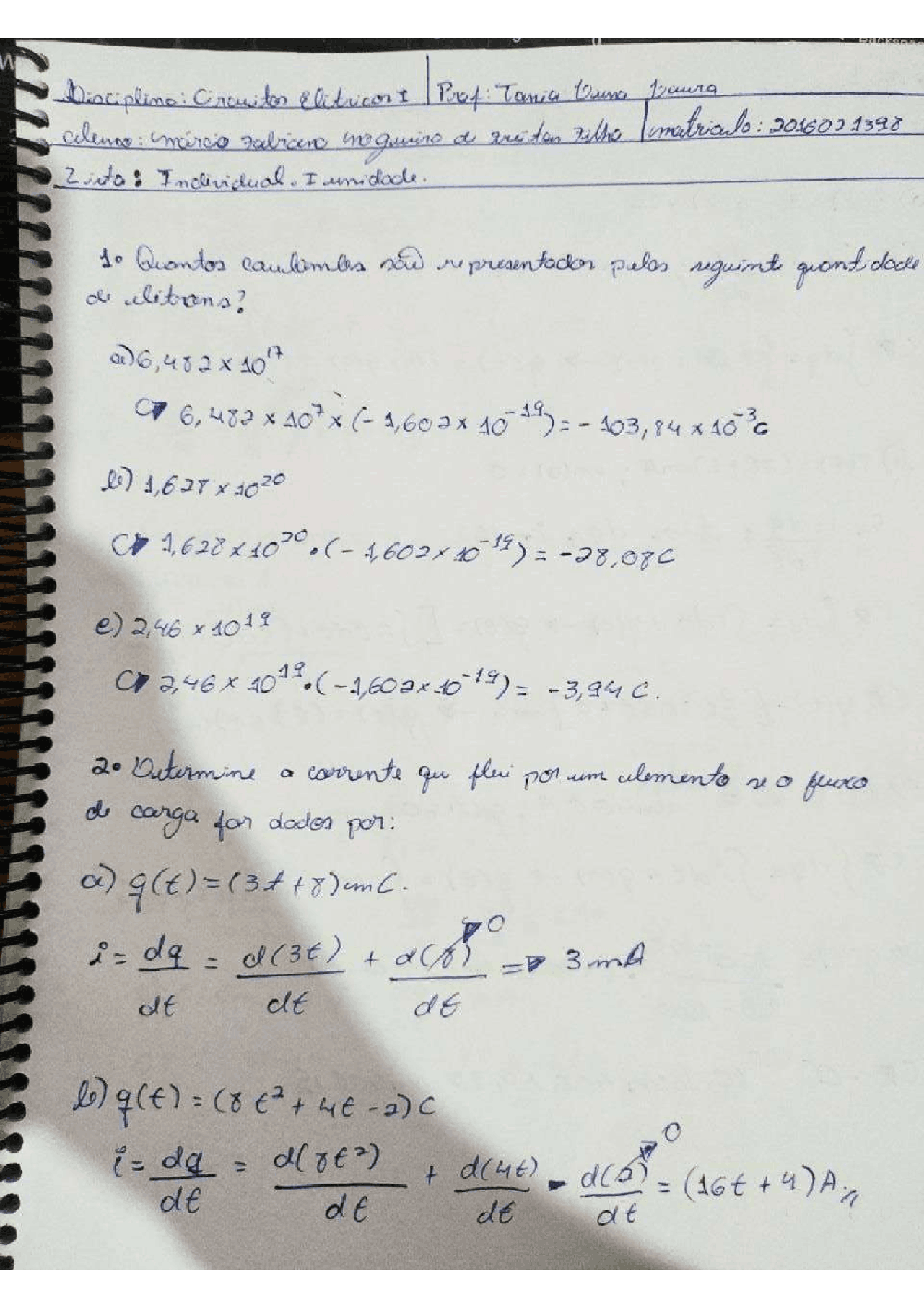 Lista De Circuitos Elétricos Exercícios Circuitos Elétricos Docsity