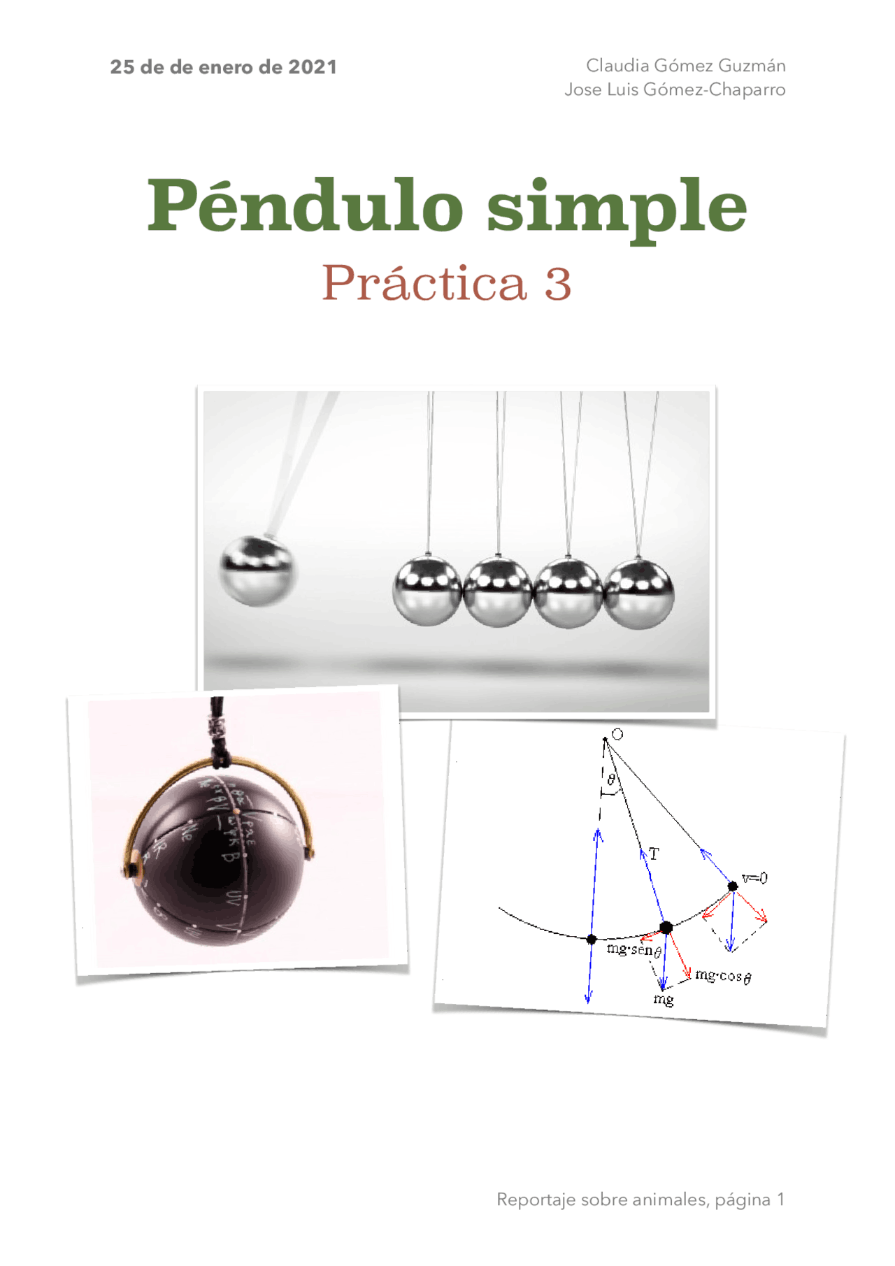 Práctica 3: Isocronía del péndulo - Descubridor: Foucault | Assignments Spanish | Docsity