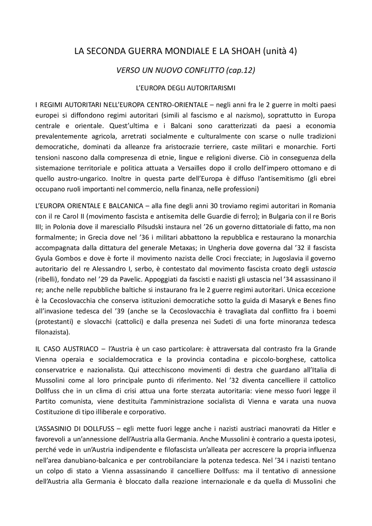 Appunti Storia Seconda Guerra Mondiale Docsity