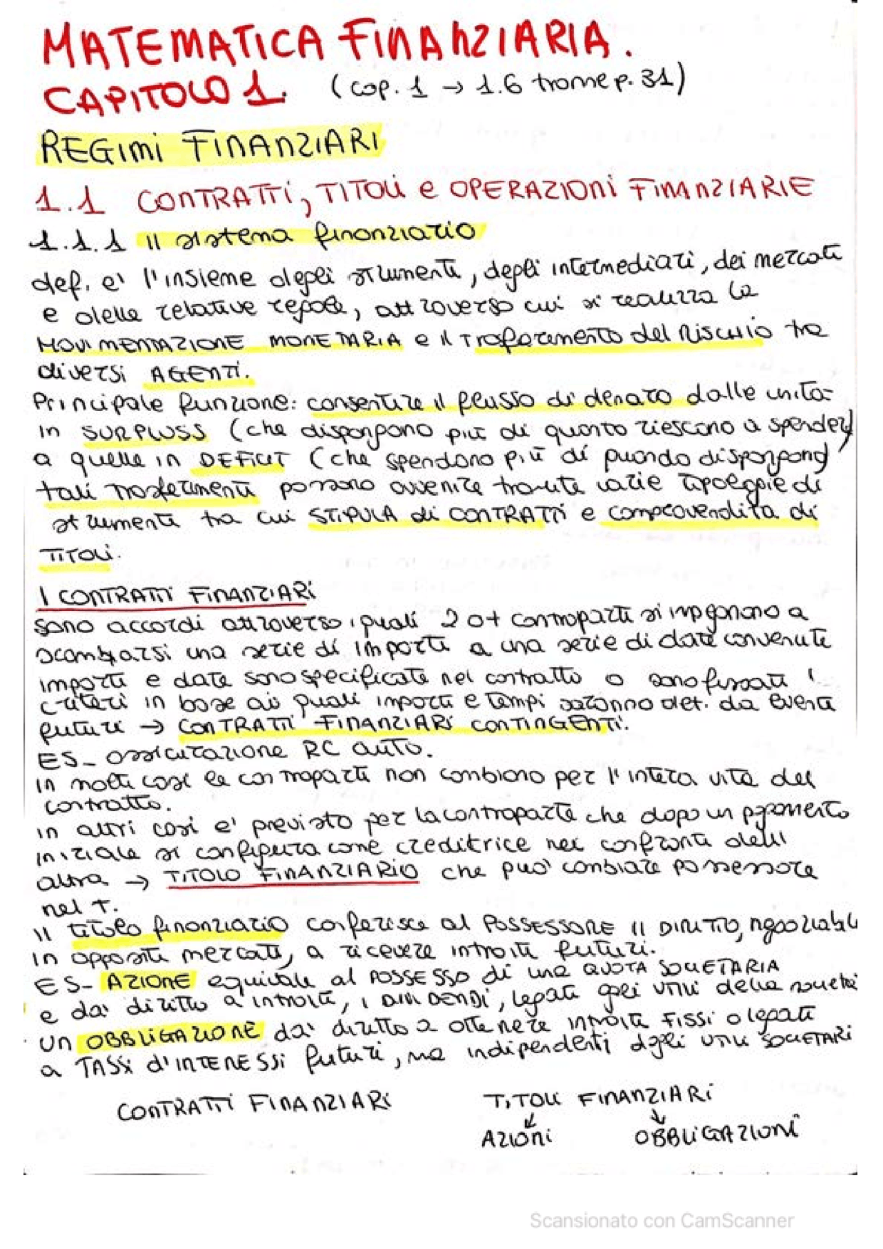Matematica Finanziaria con esempi ed esercizi - Docsity