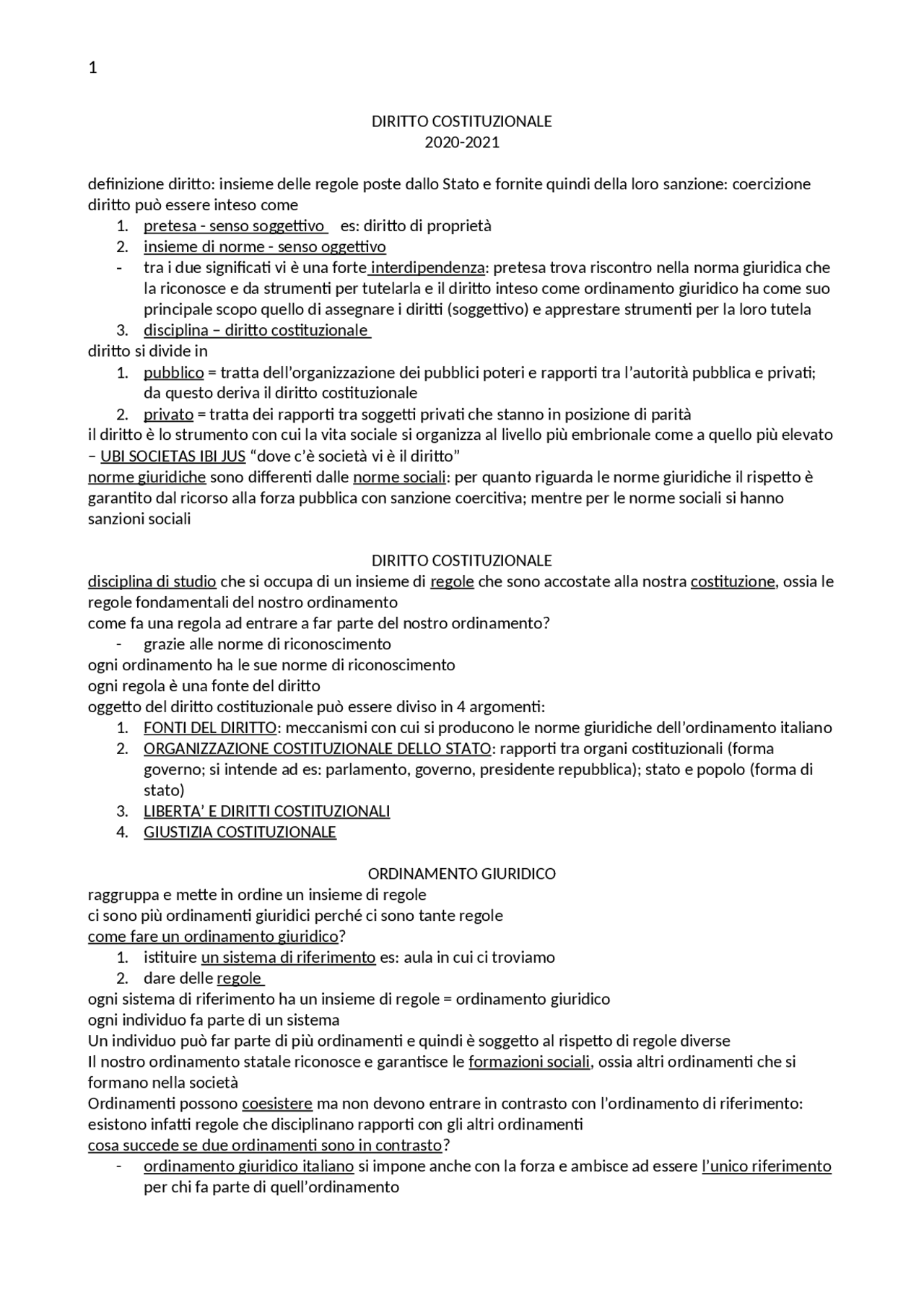Concetti Essenziali Per Esame Di Diritto Costituzionale Docsity
