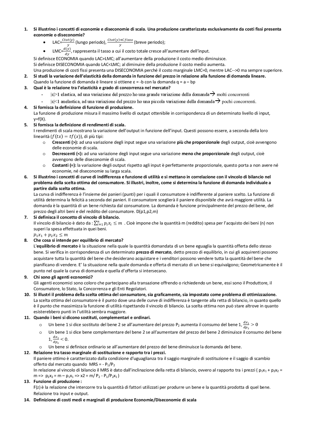 Riassunti Economia Applicata Allingegneria Tecla De Luca Roma Tre