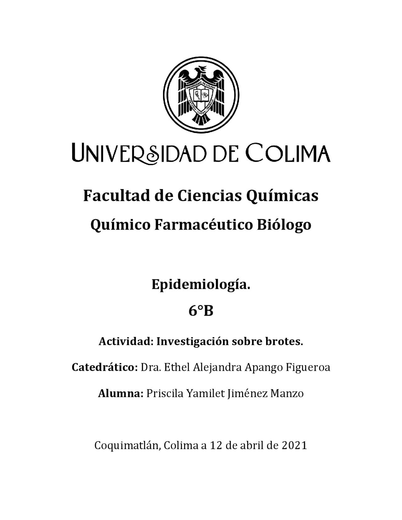 Brotes Epidemiológicos Apuntes De Epidemiología Docsity