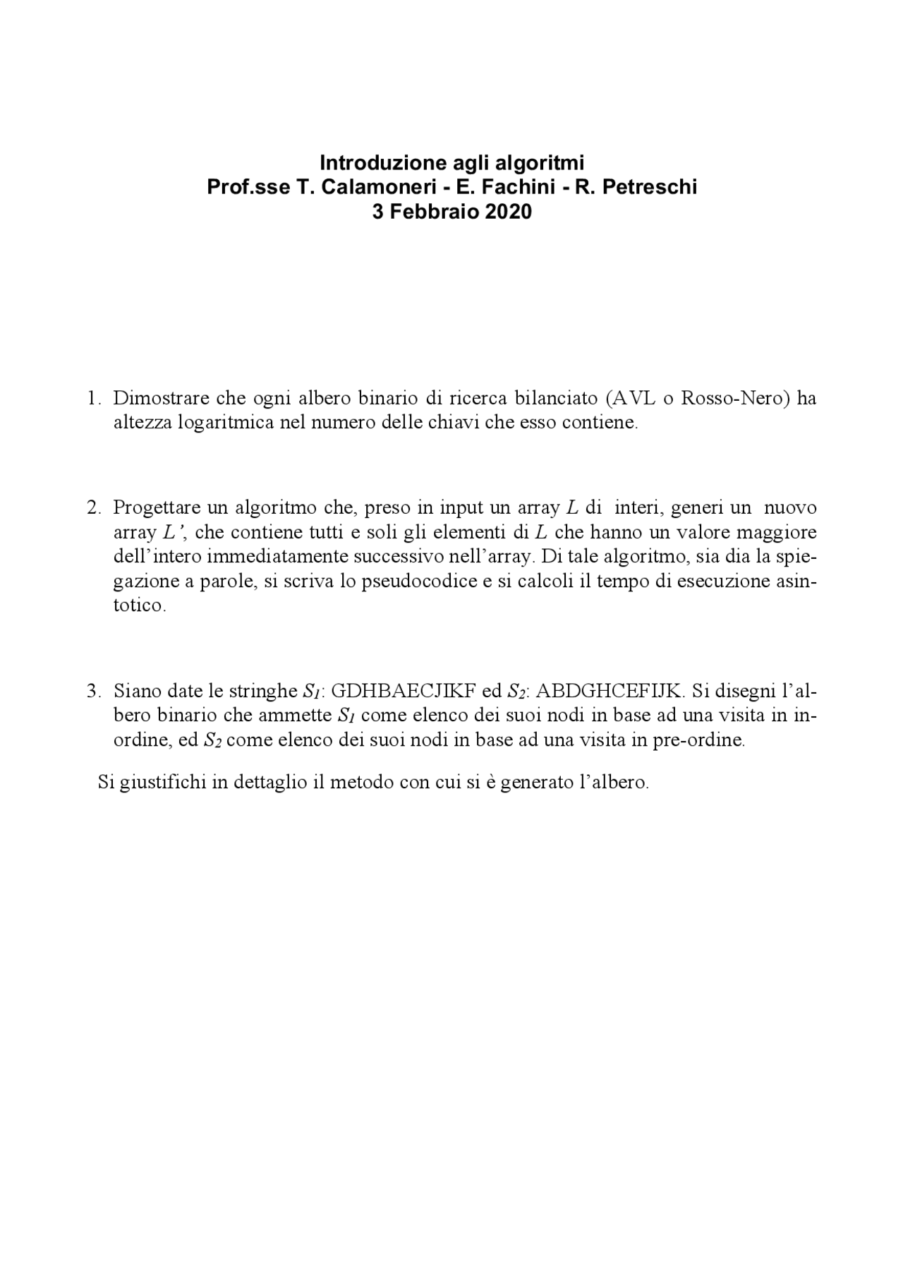 Esame Algoritmi Svolto Docsity