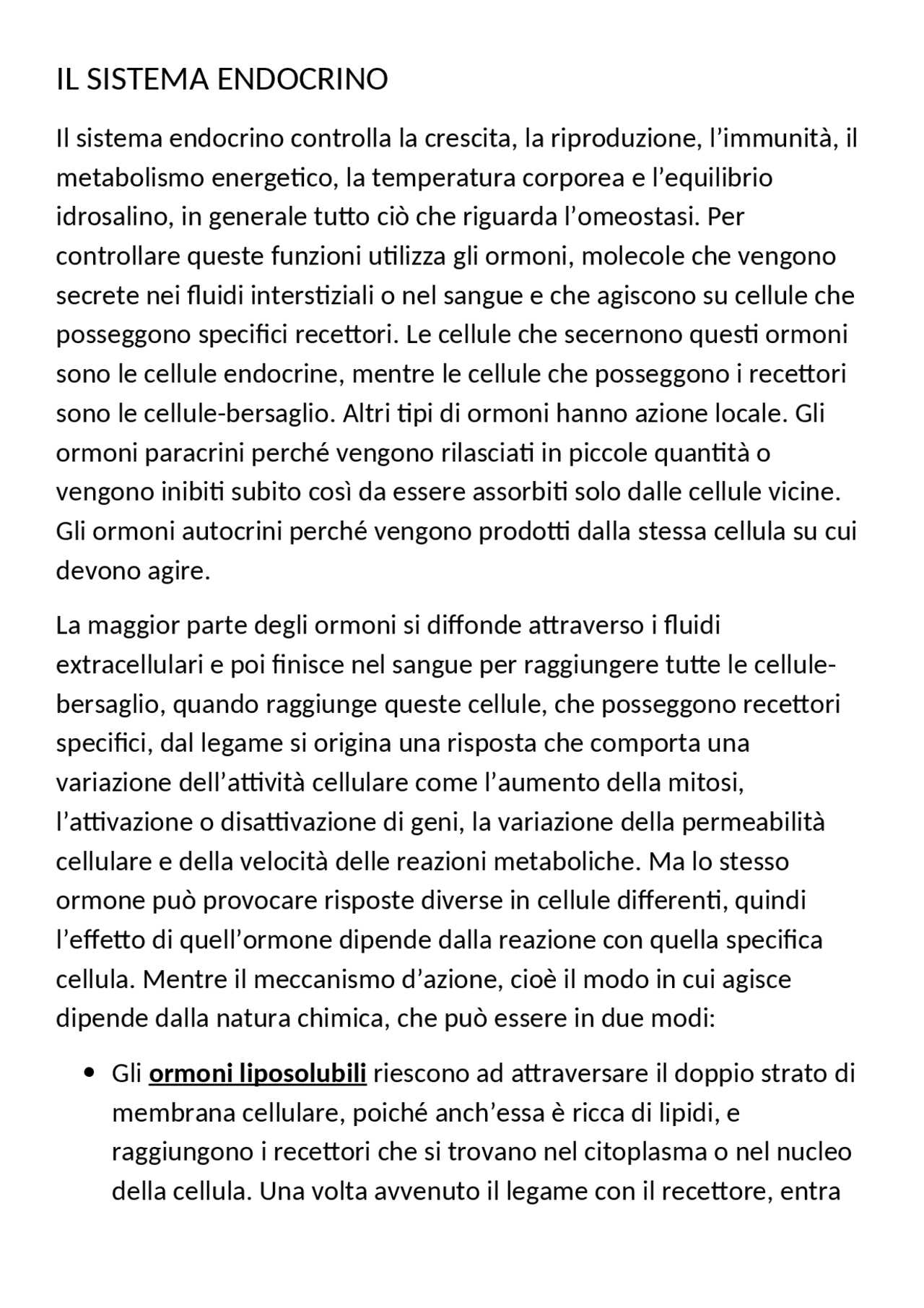 Il Sistema Endocrino Docsity