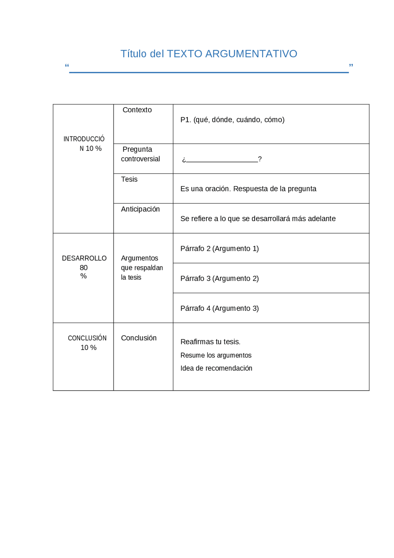 Modelo De Texto Argumentativo Docsity