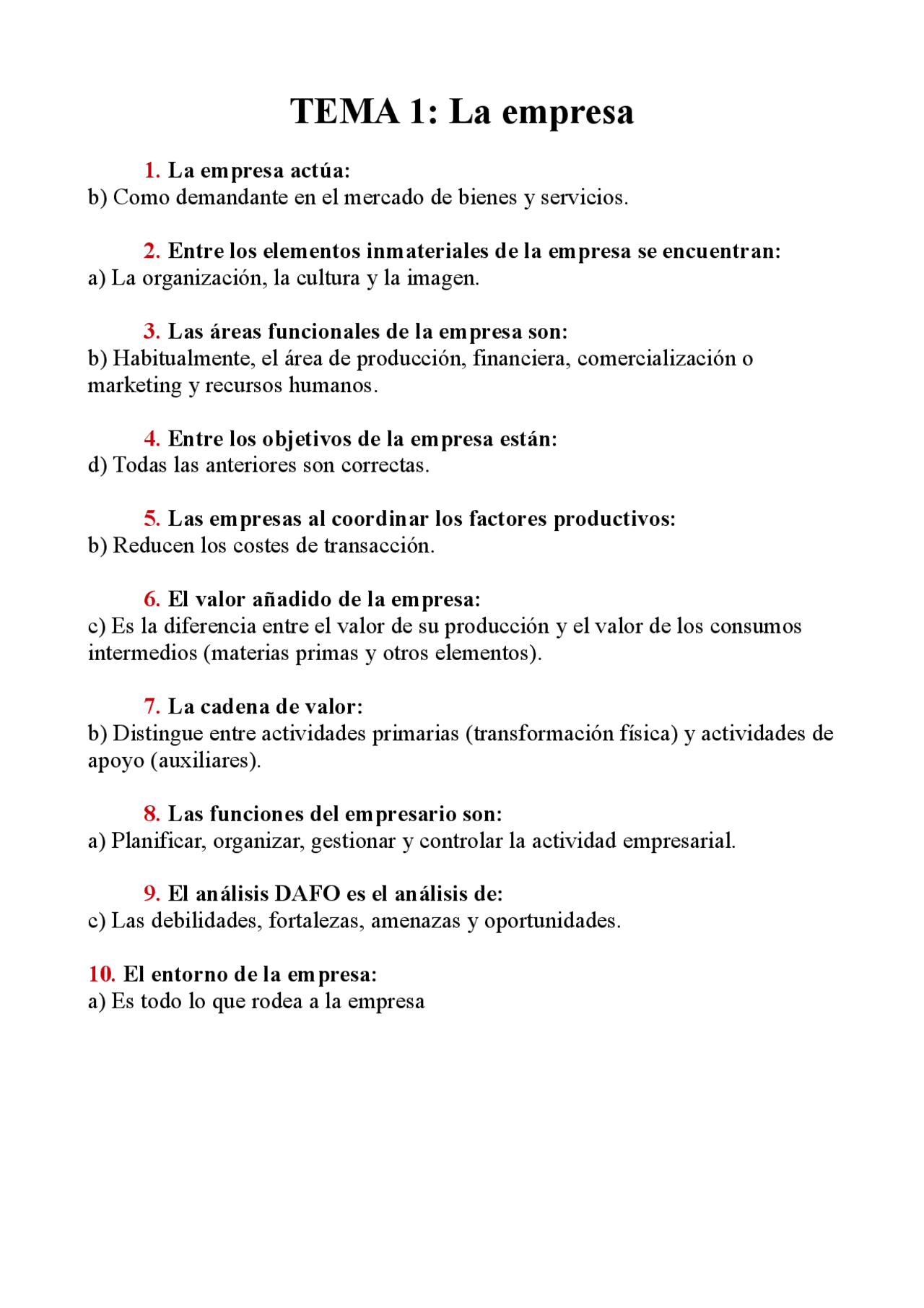 Ejercicios Tema 1 Economía Docsity