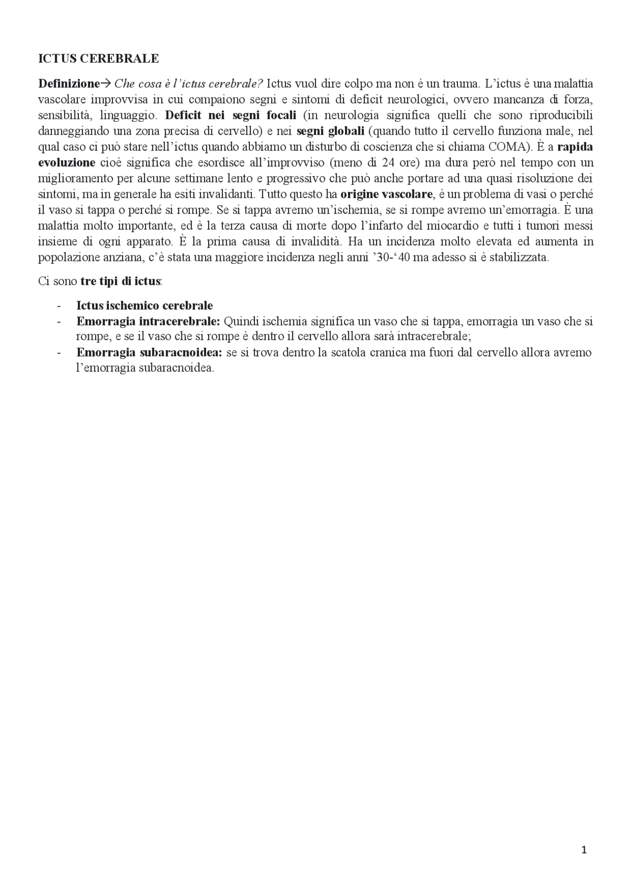Clinica Neurologica Ii Appunti Di Neurologia Docsity