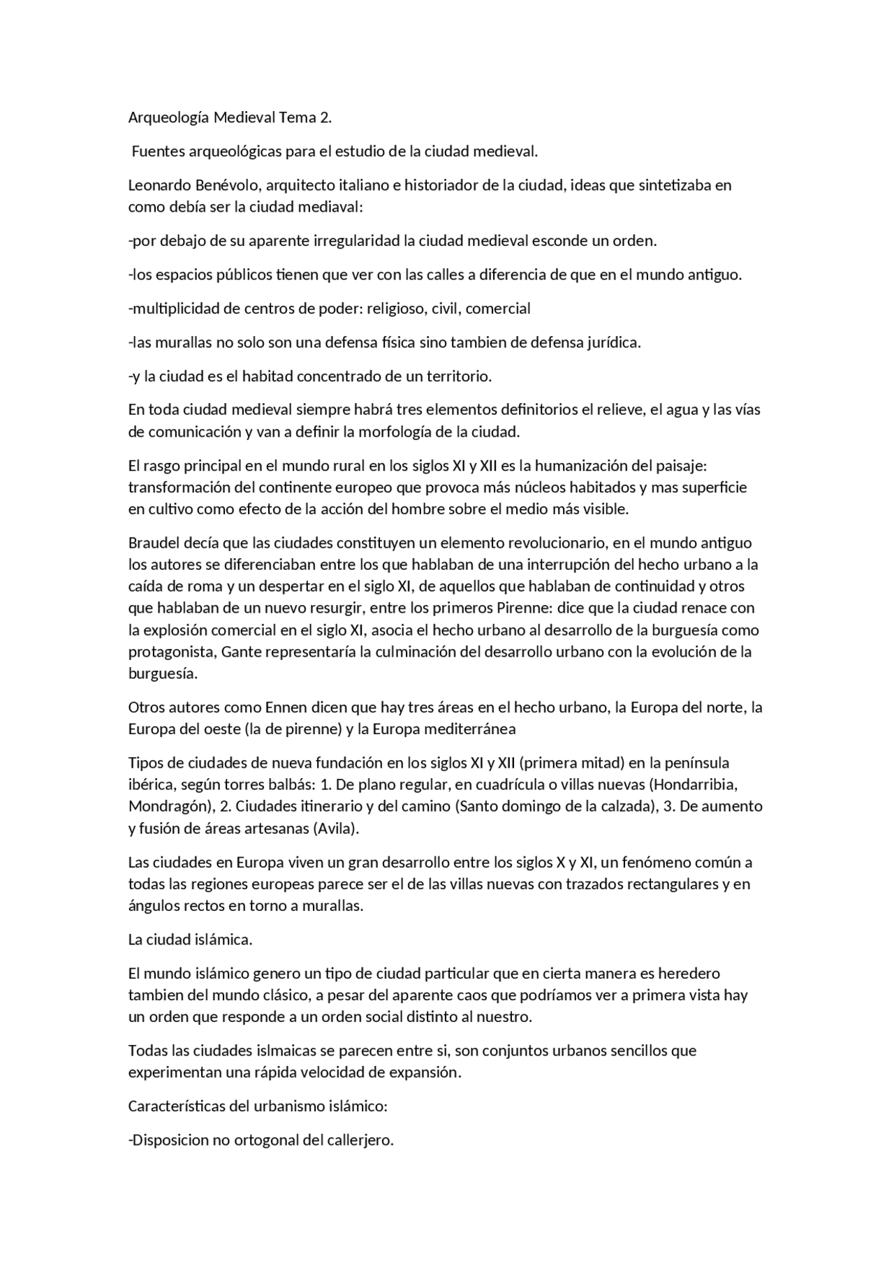 Apuntes Arqueologia Medieval Docsity