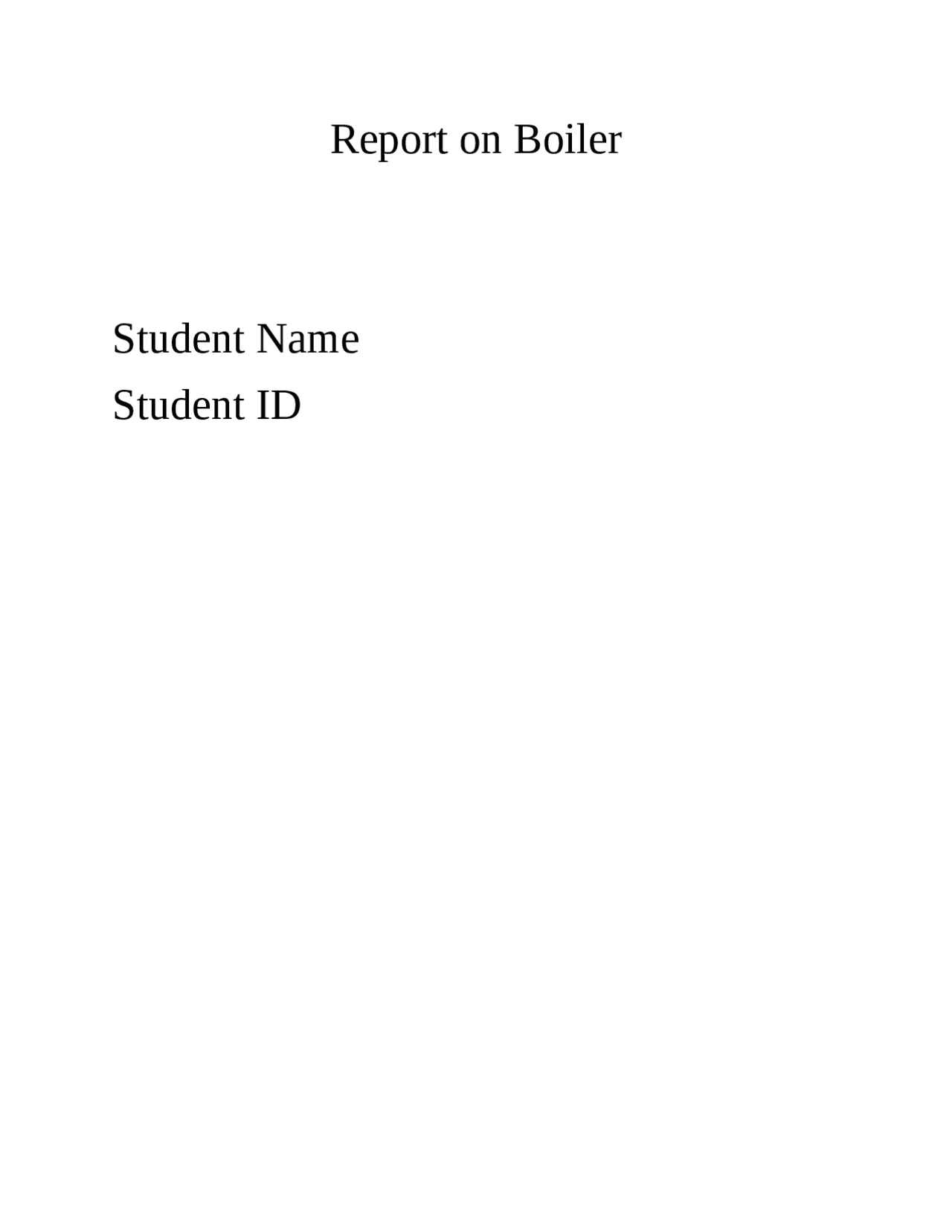 Boiler : Study report - Docsity