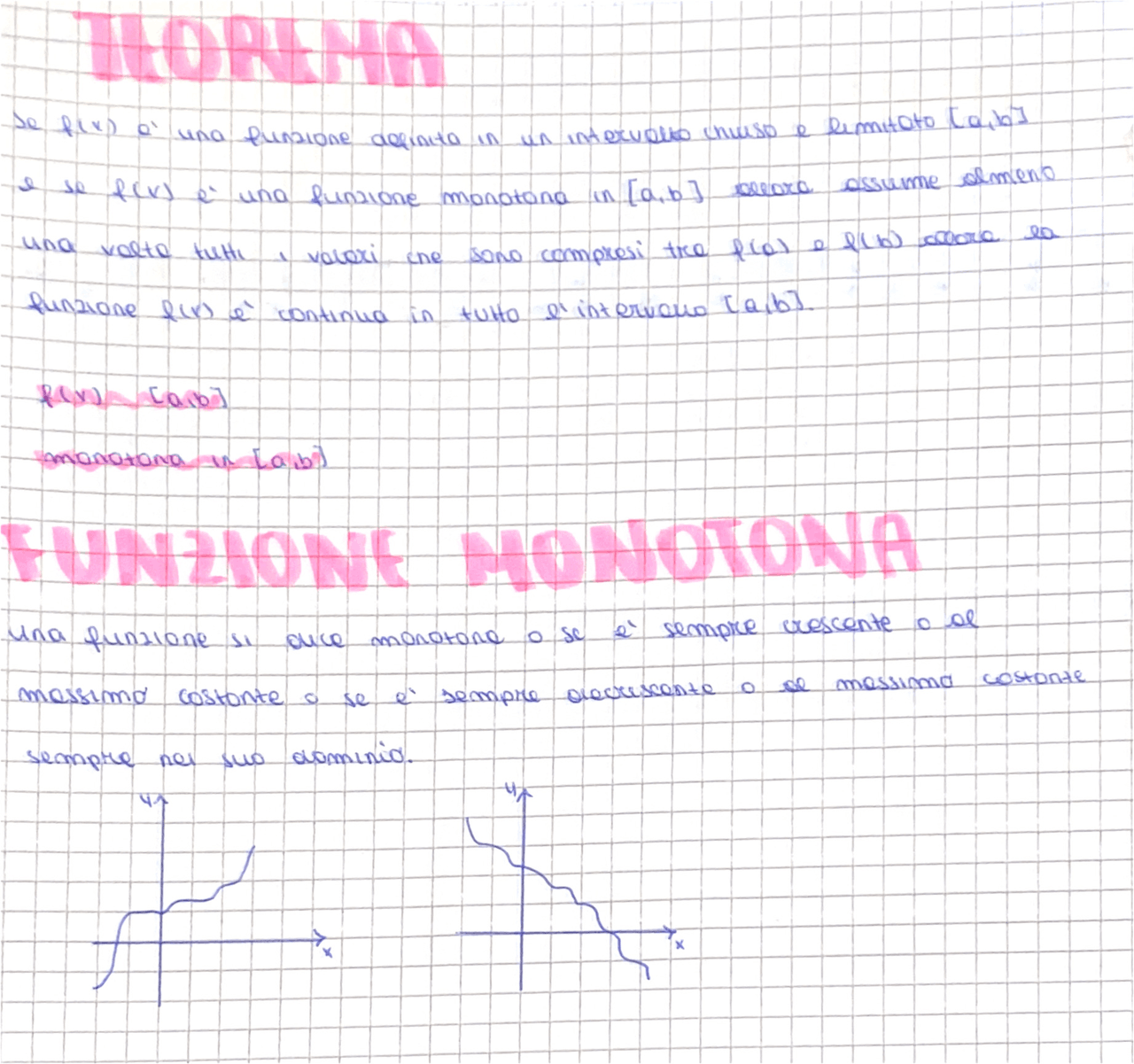 T. e definizione funzione monotona | Appunti di Matematica | Docsity