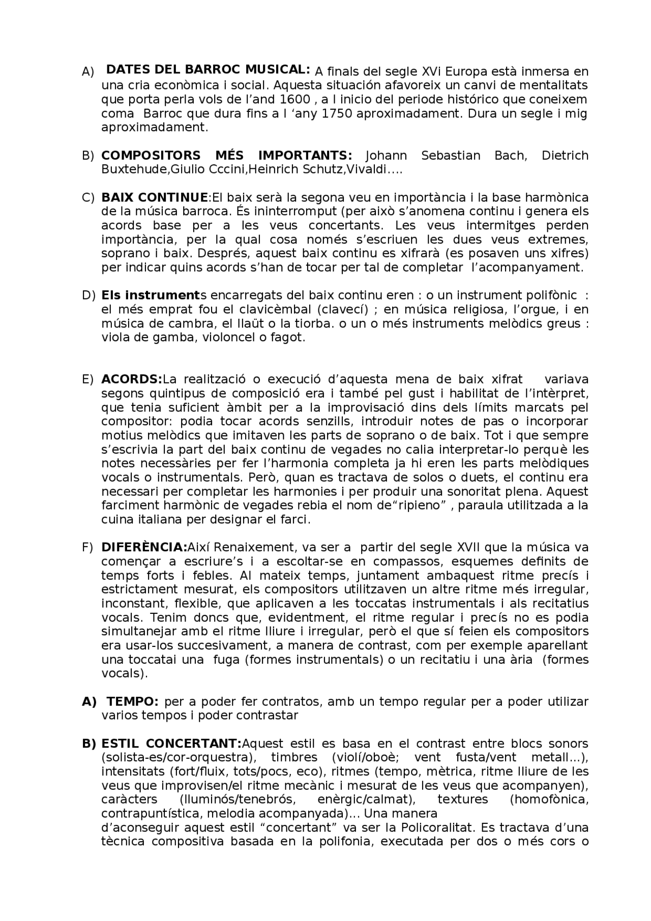 Barroc Historia De La Música Docsity