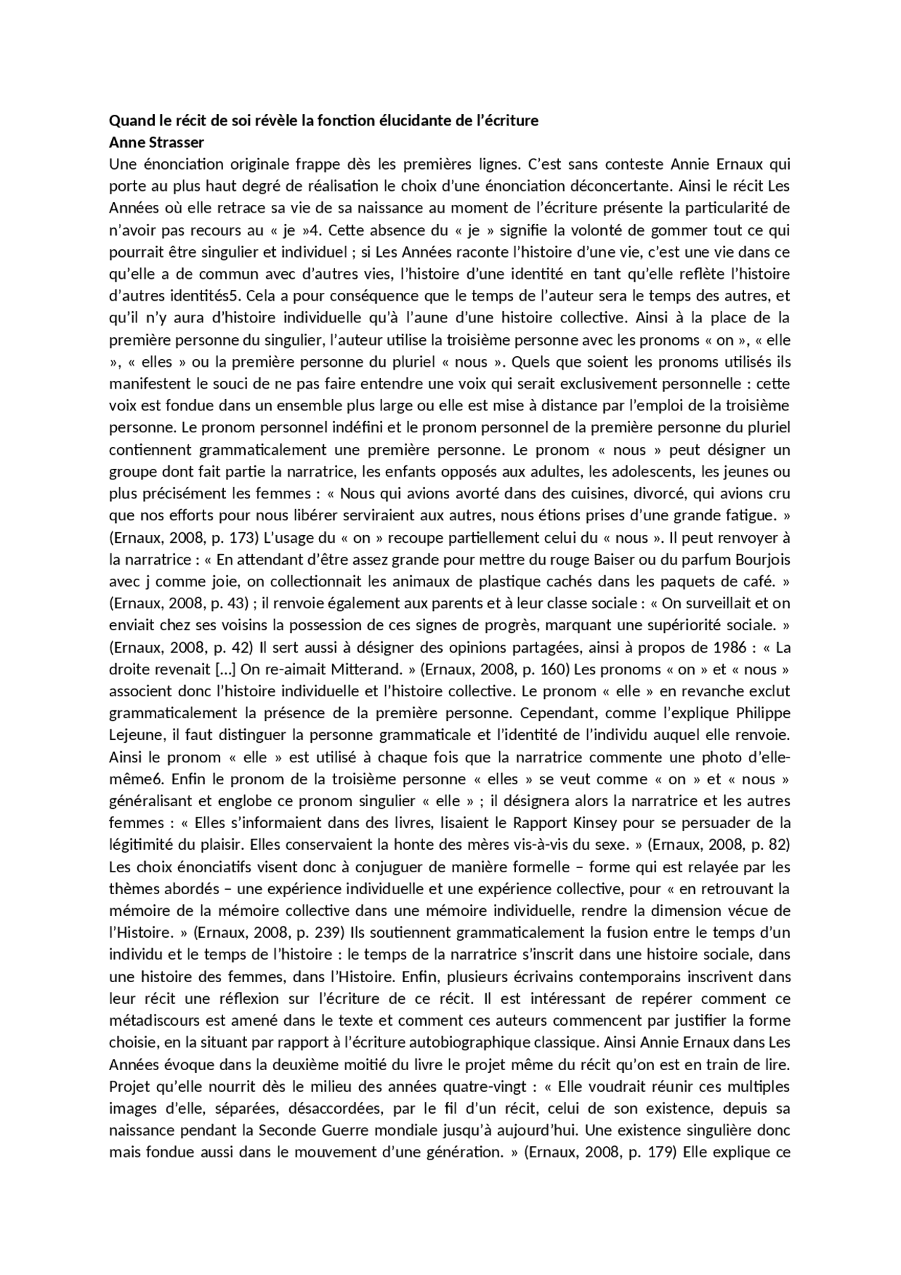 LETT.FRA3 Anne Strasser, Quand le récit de soi révèle la fonction ...
