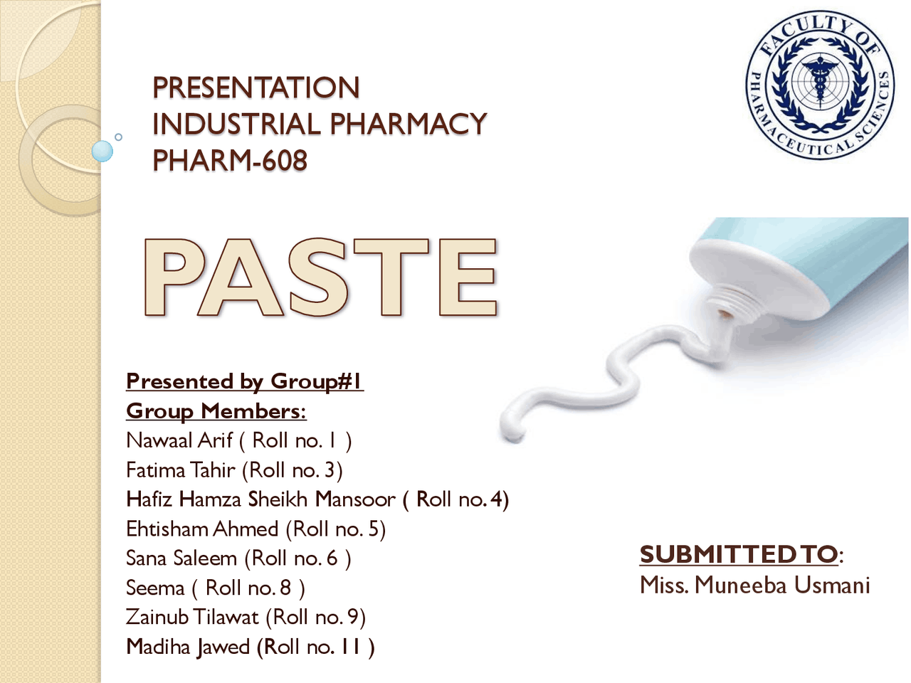 Paste their manufacturing, storage, packaging and evaluation - Docsity