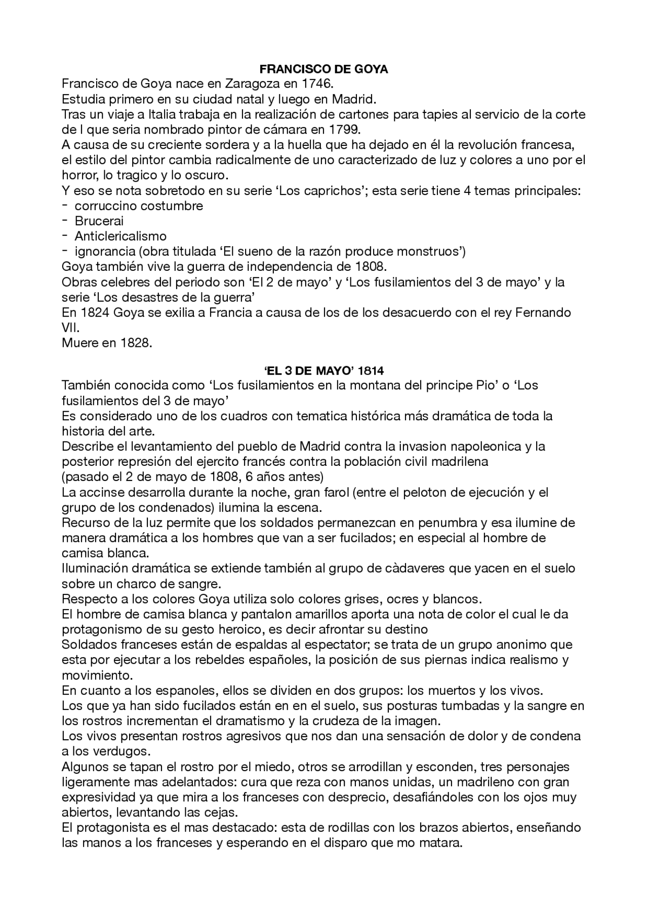 Francisco de Goya: 'El 3 de Mayo' | Apuntes de Lengua y Literatura ...