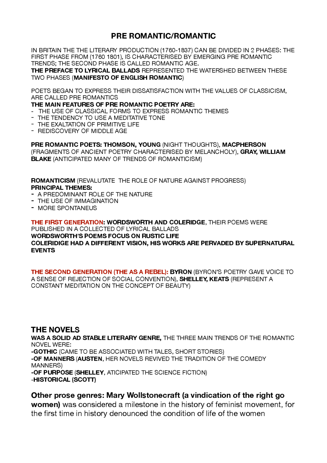 Letteratura Quarto Anno Inglese Docsity