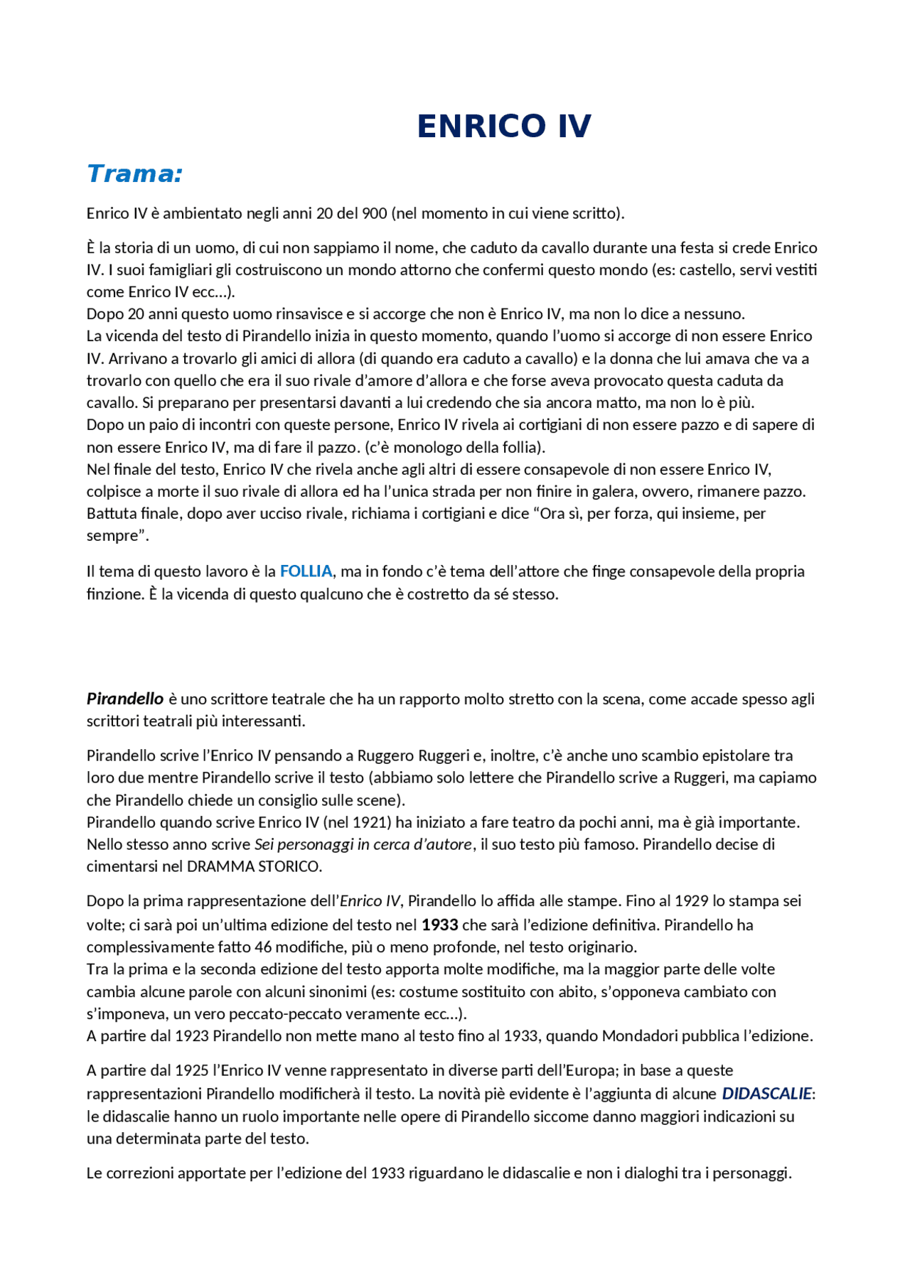 Enrico IV (interpretazione di Ruggeri, Benassi, Randone, Valli ...