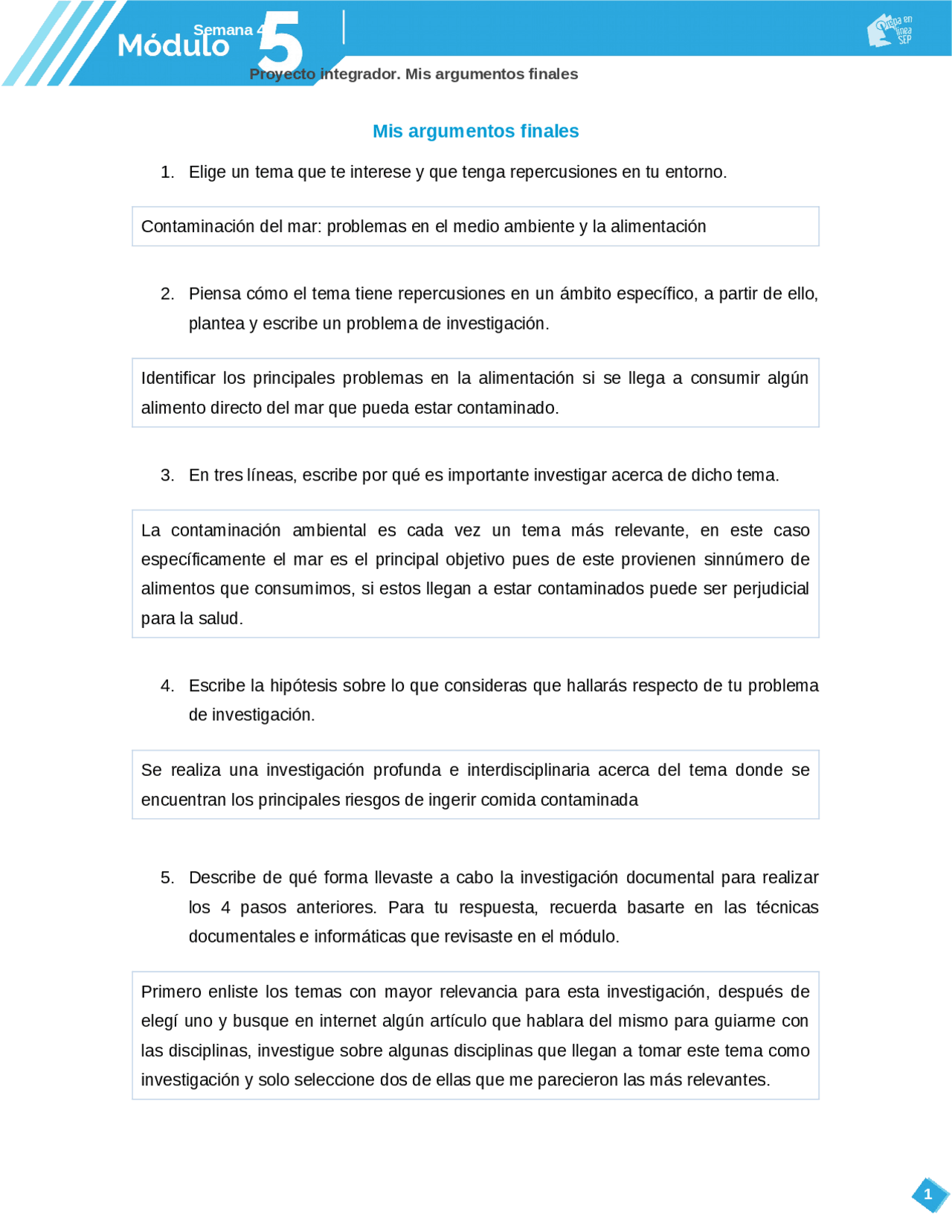 Modulo 5 Proyecto Integrador Docsity