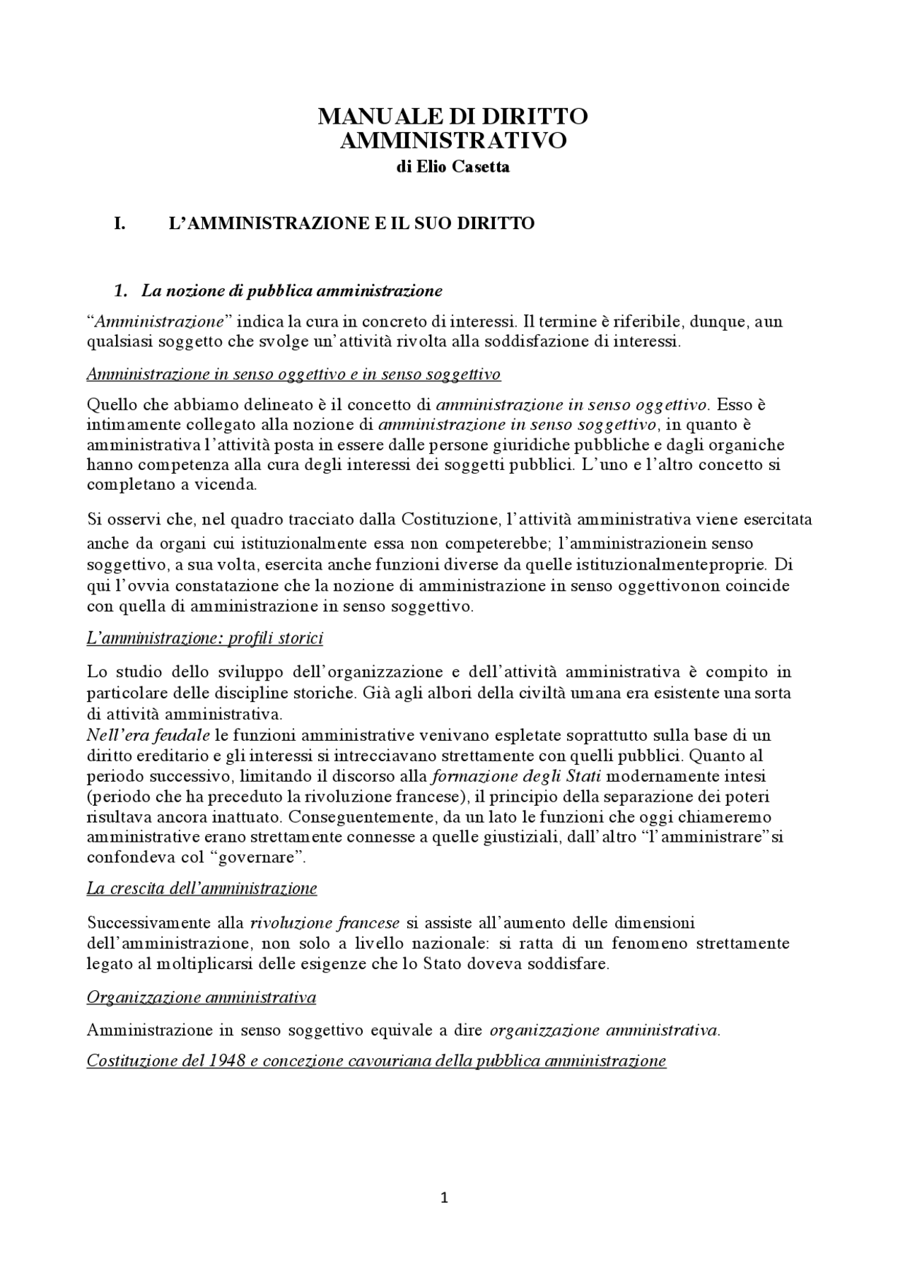 Manuale Di Diritto Amministrativo Docsity