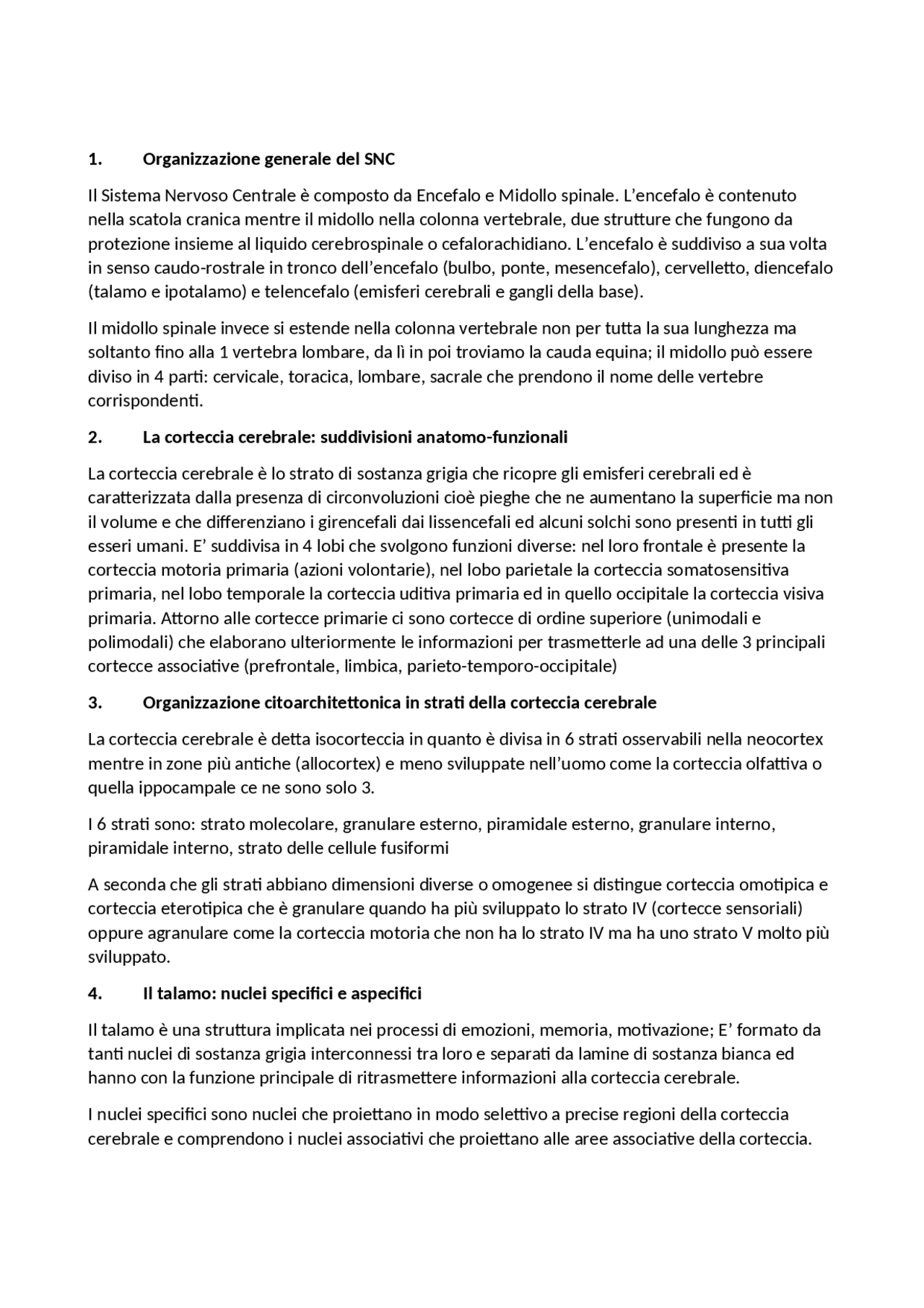 Neuroscienze Domande Possibili Docsity