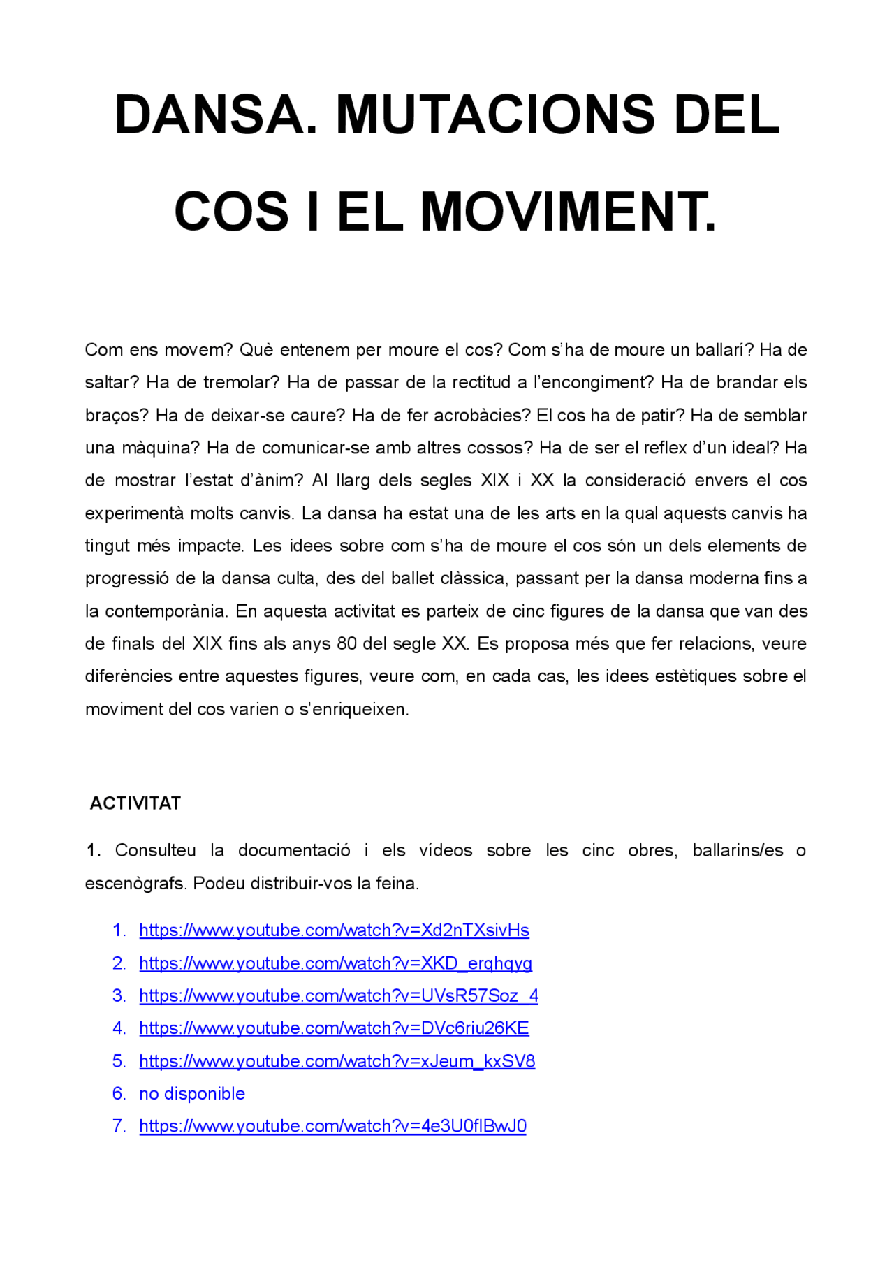 Activitat 6 Fonaments De Les Arts Docsity