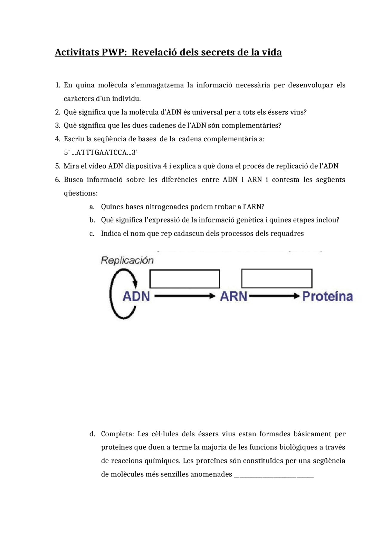 Biologia Primer De Batxillerat Docsity