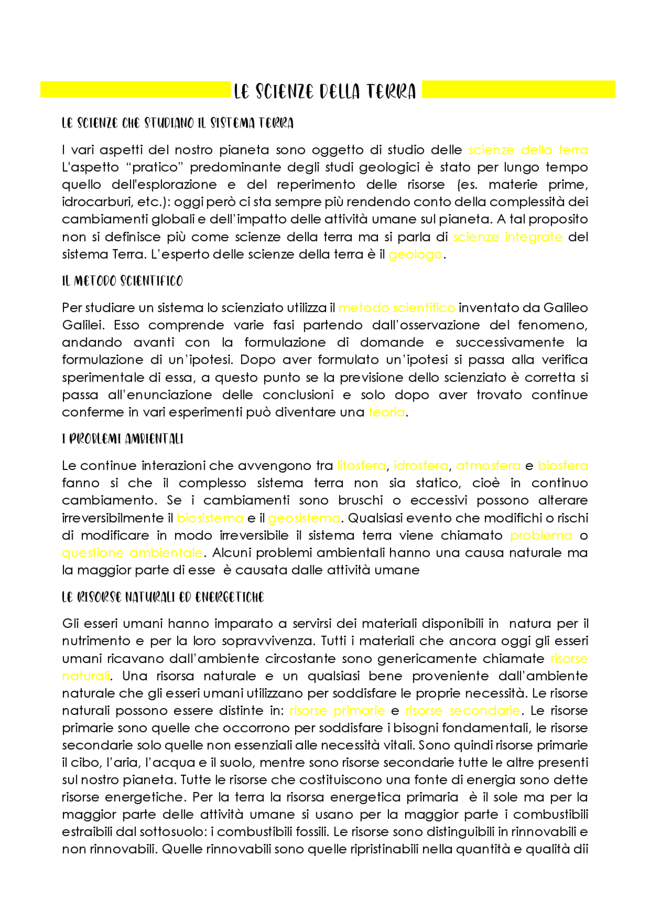 Le Scienze Della Terra Docsity