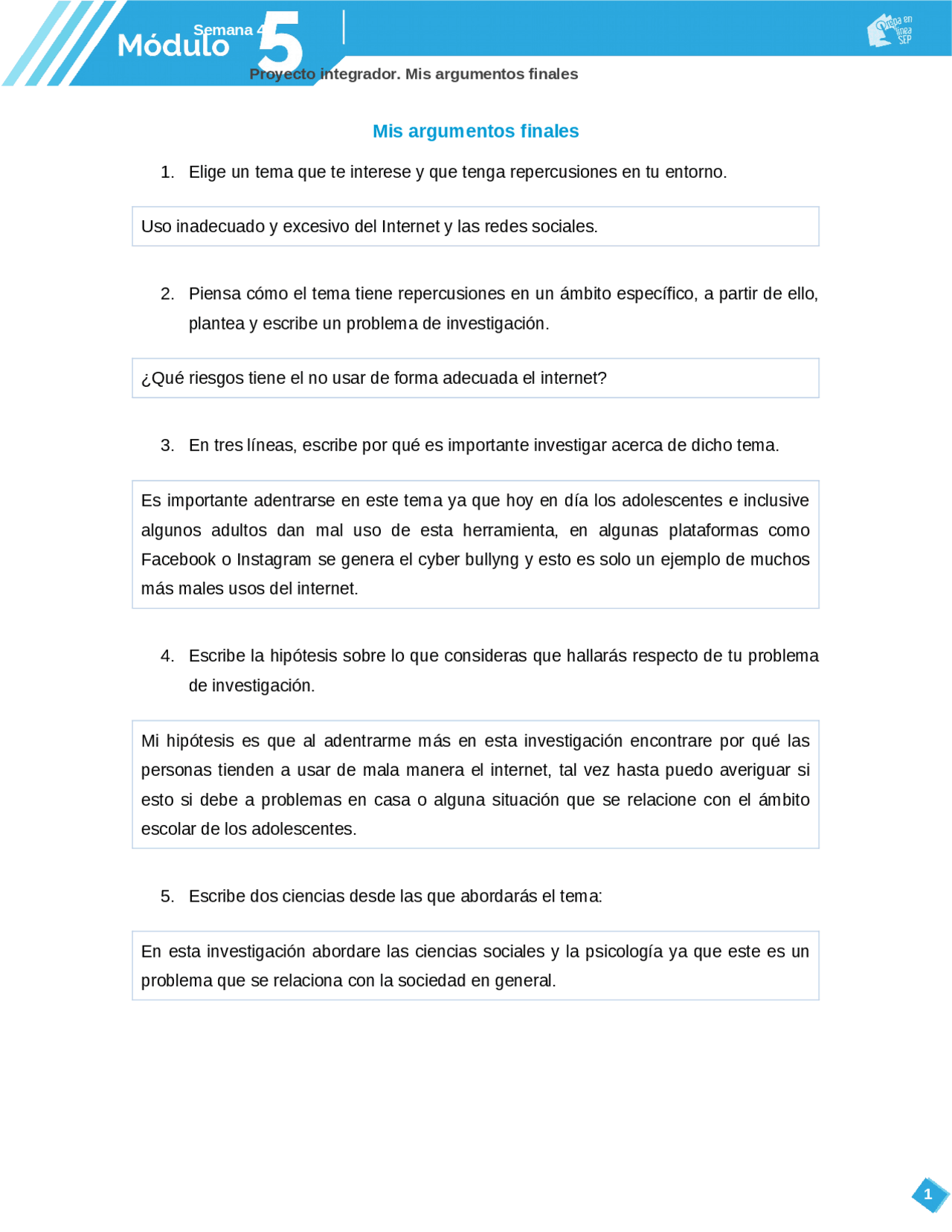 Proyecto Integrador Del Modulo 5 - Docsity