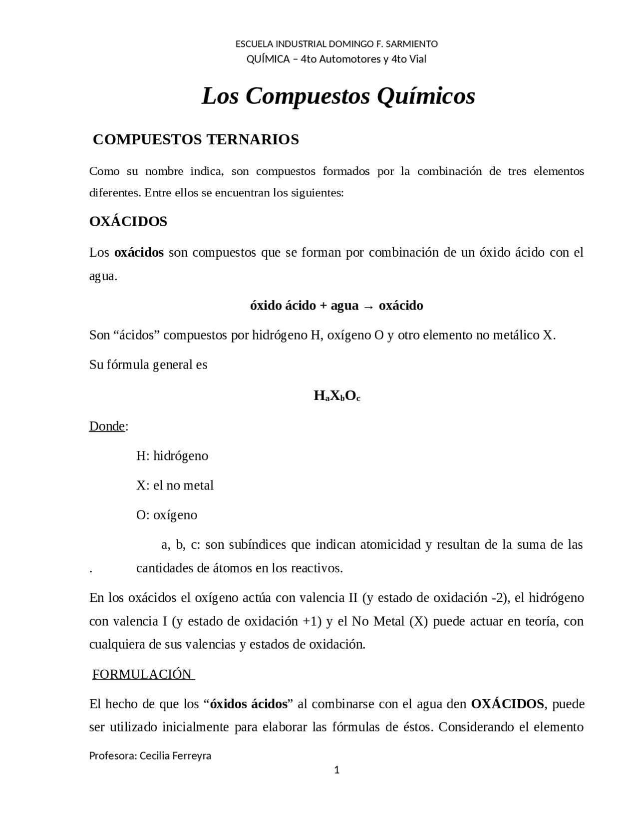 Compuestos Químicos Apuntes De Química Docsity