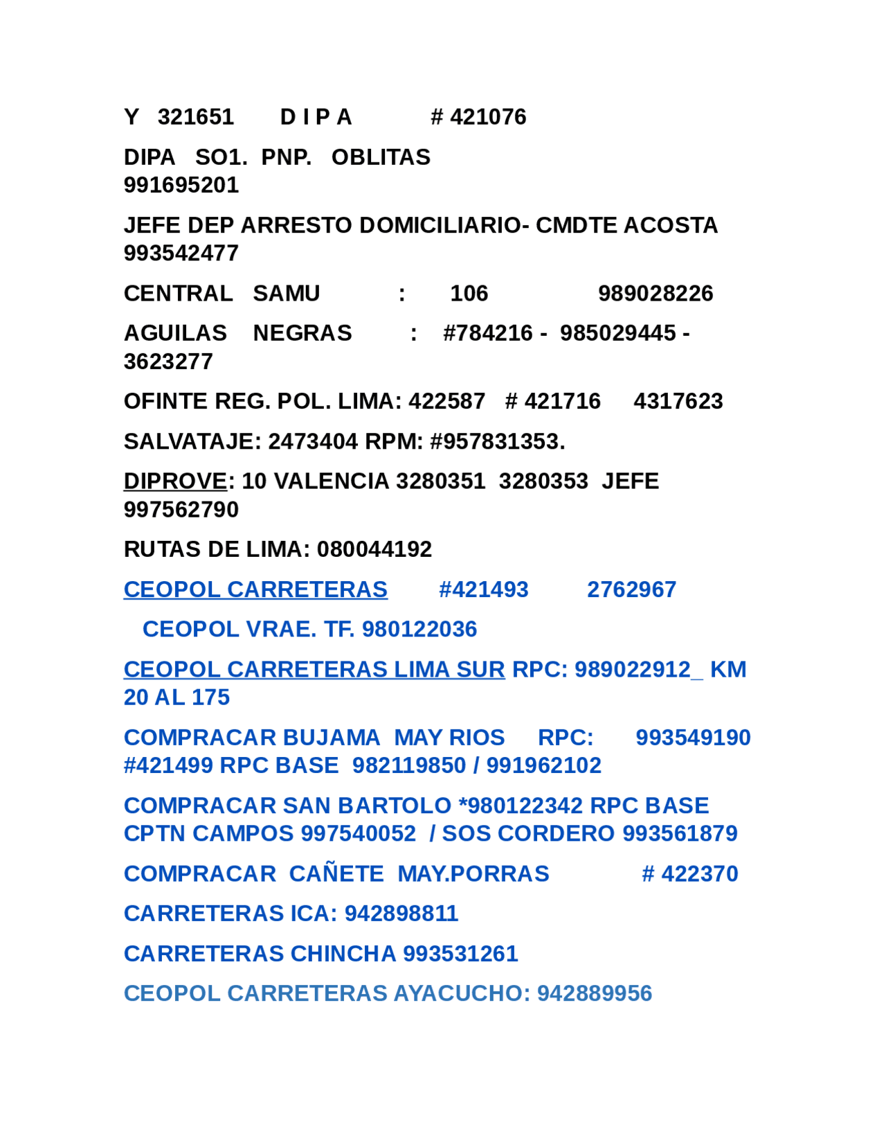 PRONTURO DE NUMERO TELEFONICO - Docsity