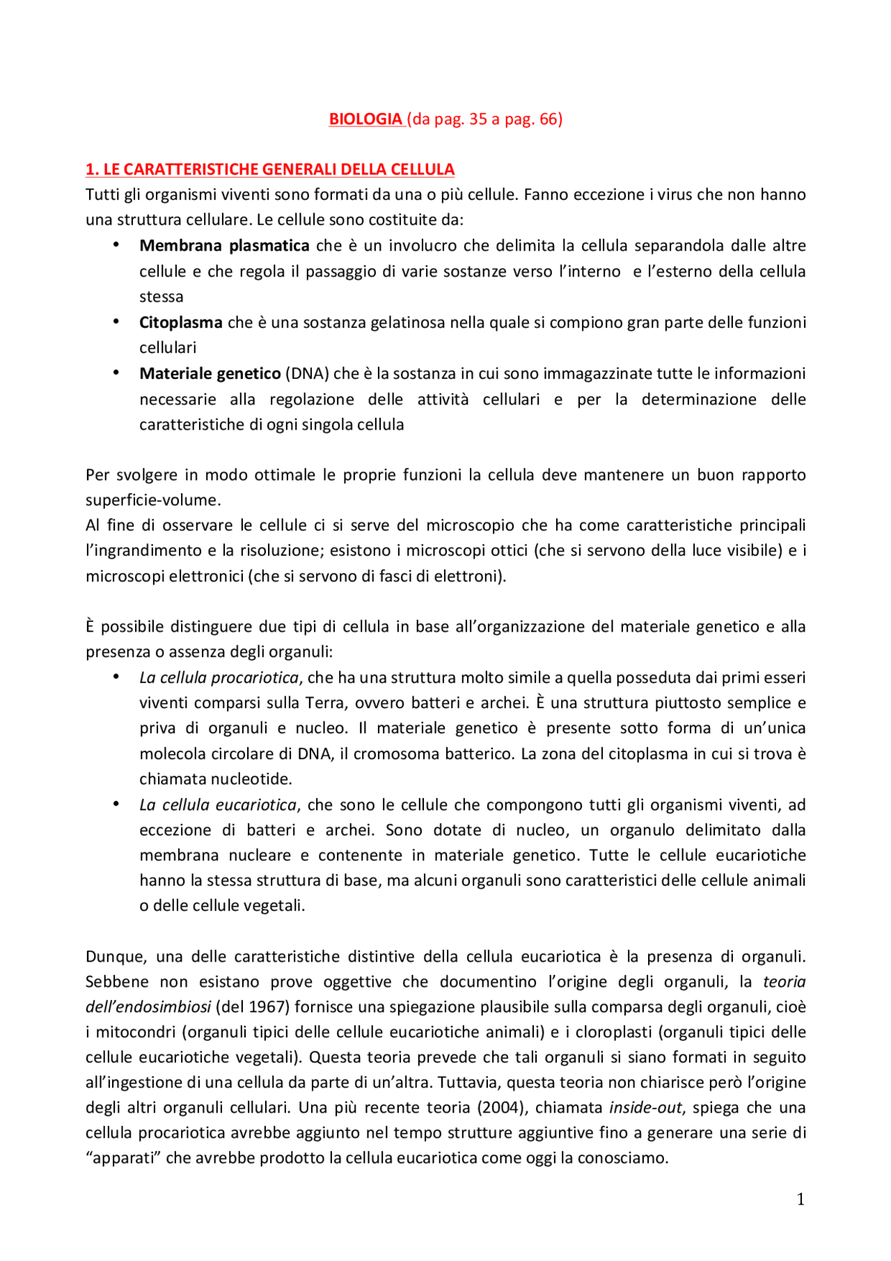 Biologia: la cellula, la membrana plasmatica, gli organuli cellulari ...