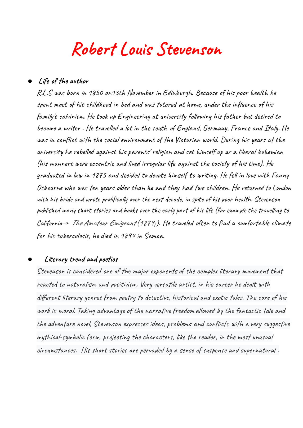 STEVENSON- LO STRANO CASO DEL DOTTOR JEKYLL E MR.HYDE - Docsity